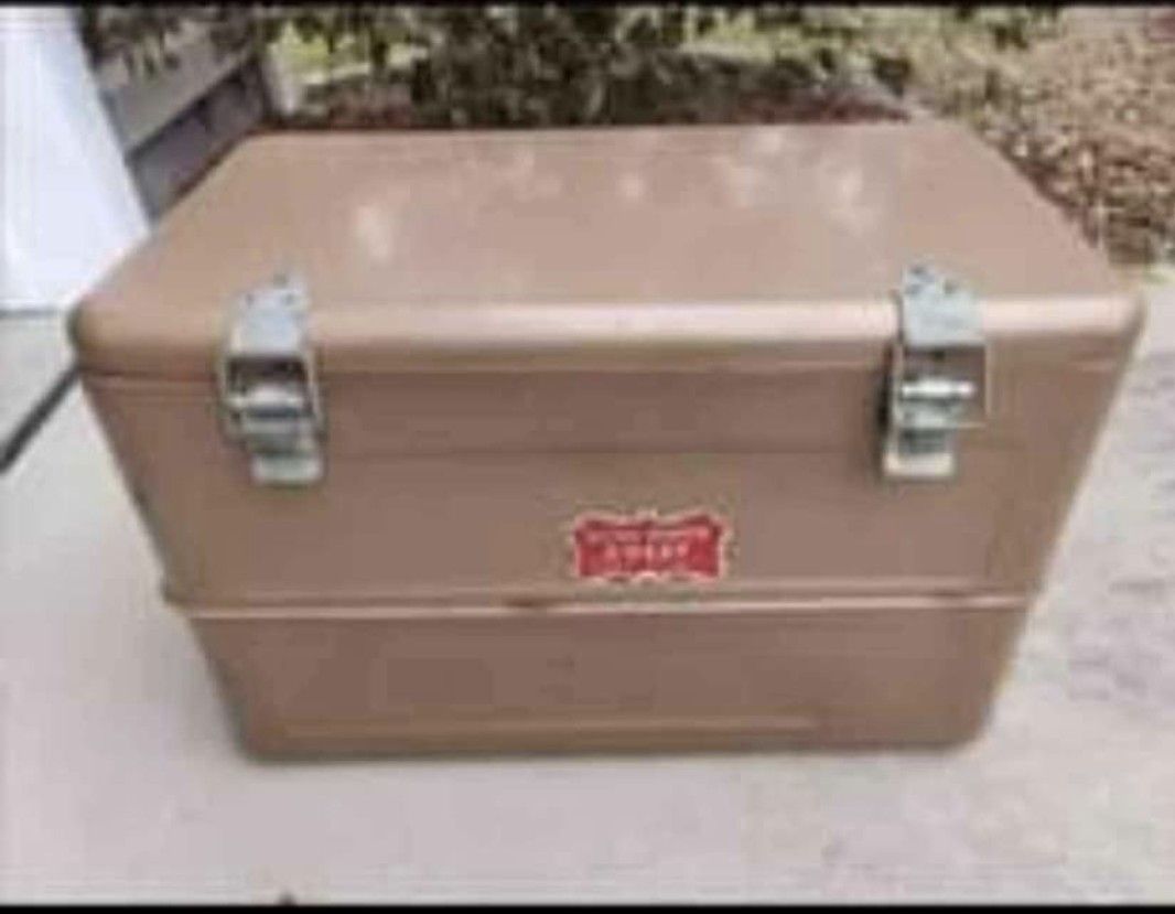 vintage american ‘little brown chest’ ice chest for Sale in ...