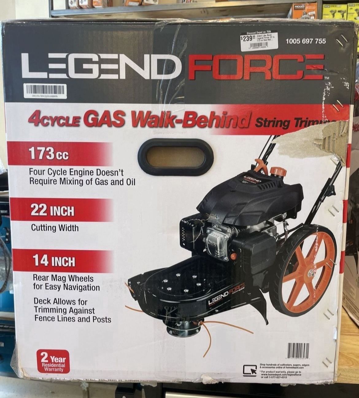Legend Force 22 In. 173 CC Gas Walking Behind String Trimmer/Mower ...