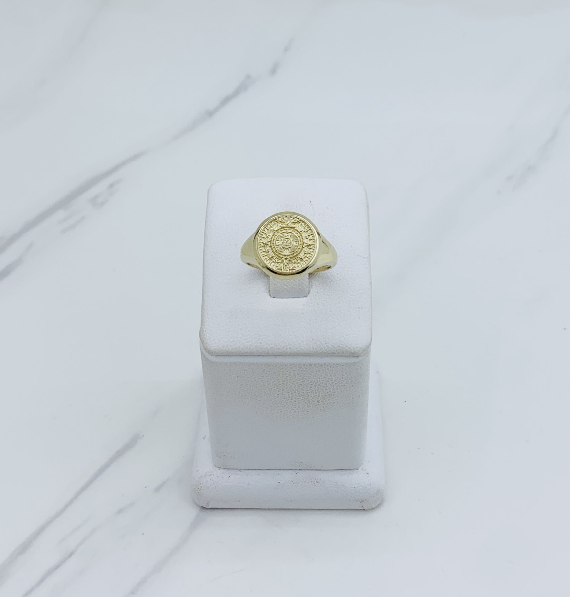 Real 10k Gold ring Aztec Calendar Size 7 Anillo de Calendario azteca en ...