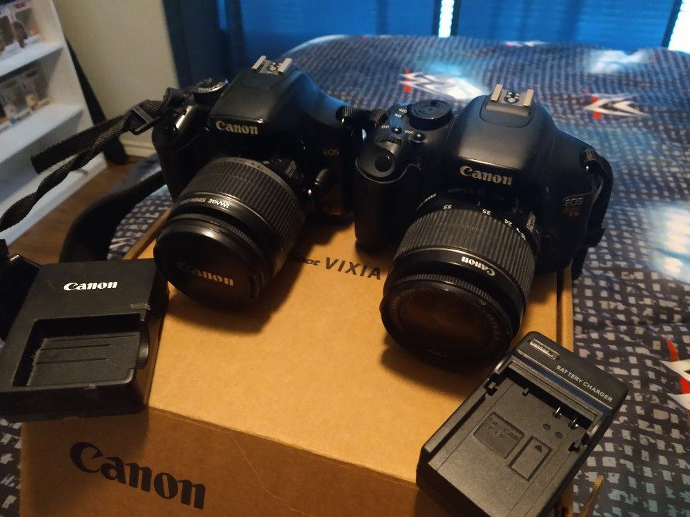 2 Canon DSLR Cameras (T3i & Tsi) With Chargers & 18-55mm Lenses for ...