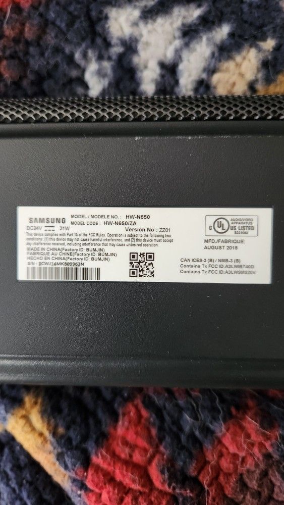 3.1Ch Soundbar HW-N650 for Sale in Aurora, OR - OfferUp