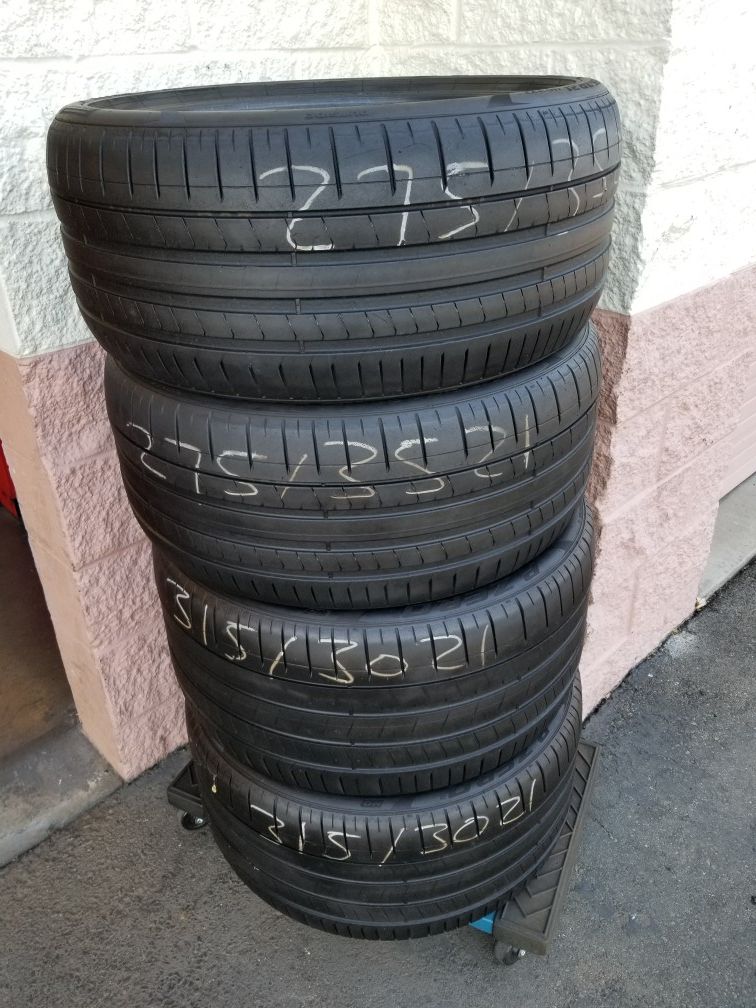1 set of staggered 21" tires. 275/35R21. 315/30R21.PIRELLI P ZERO ...
