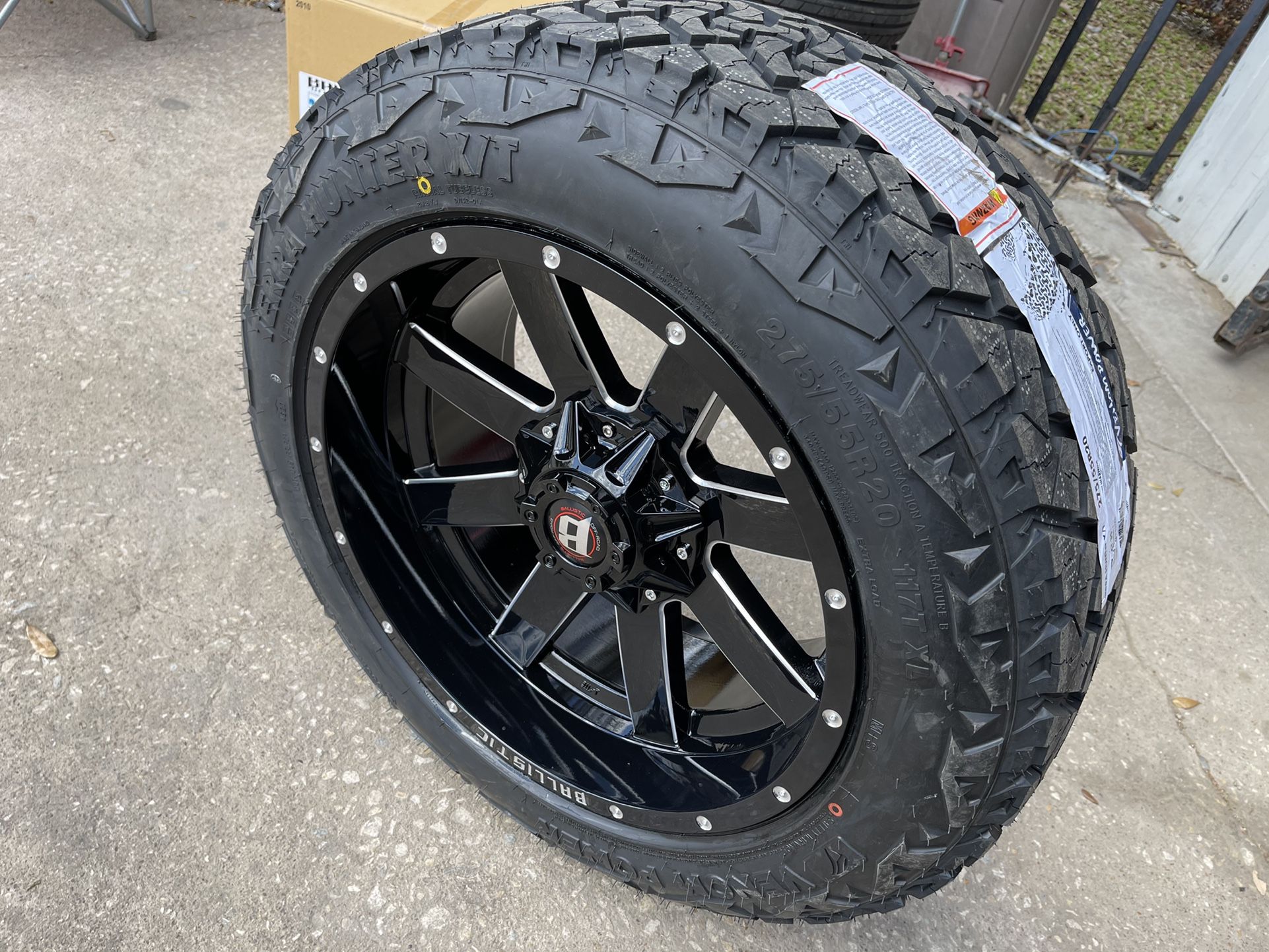 New 20x10 Black Rims And Tires 20” Wheels 20 Rines Negros Con Llantas ...