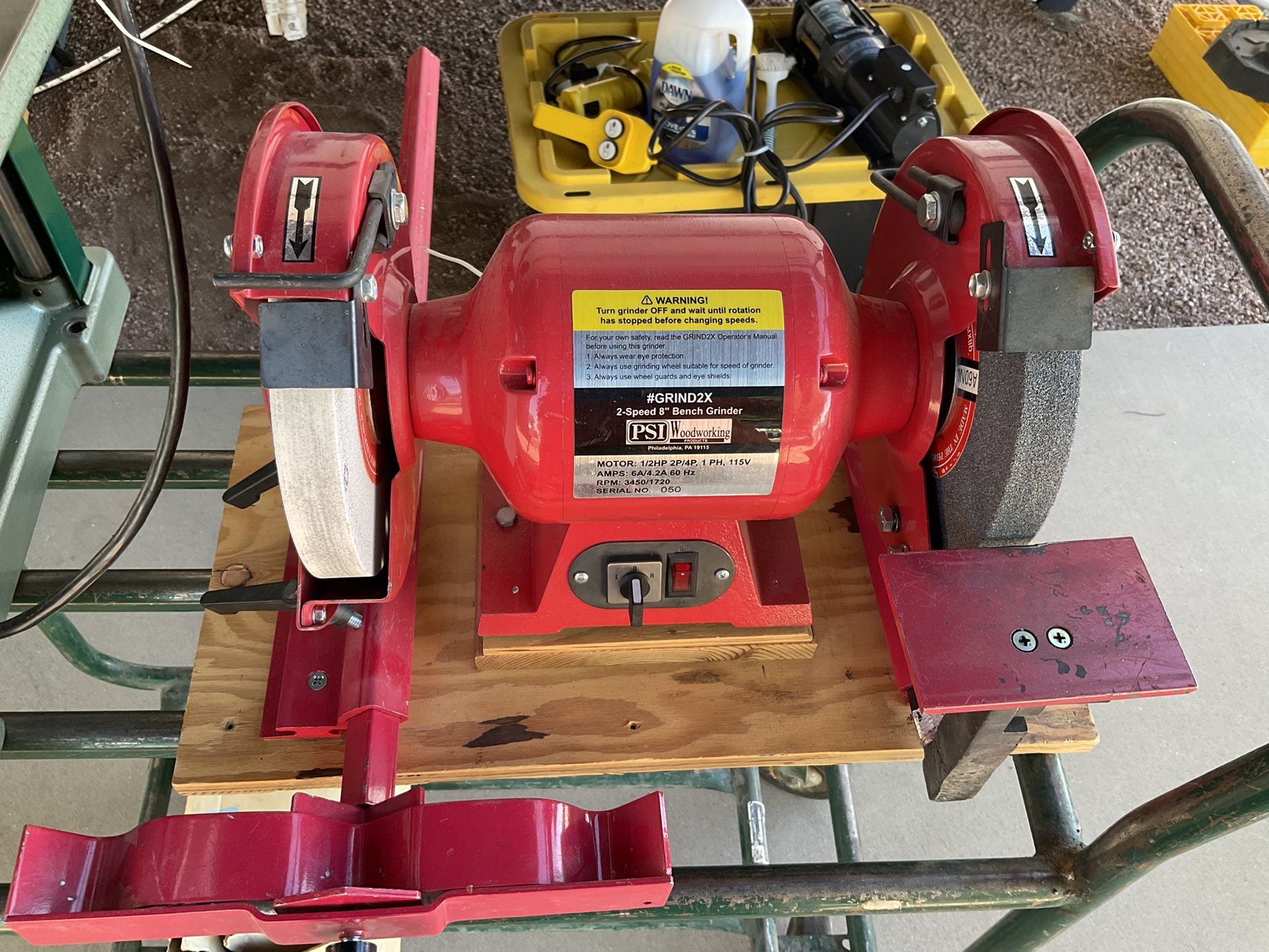 PSI Grind2X Industrial 2 Speed Bench Grinder 1/2 Horse Motor w ...