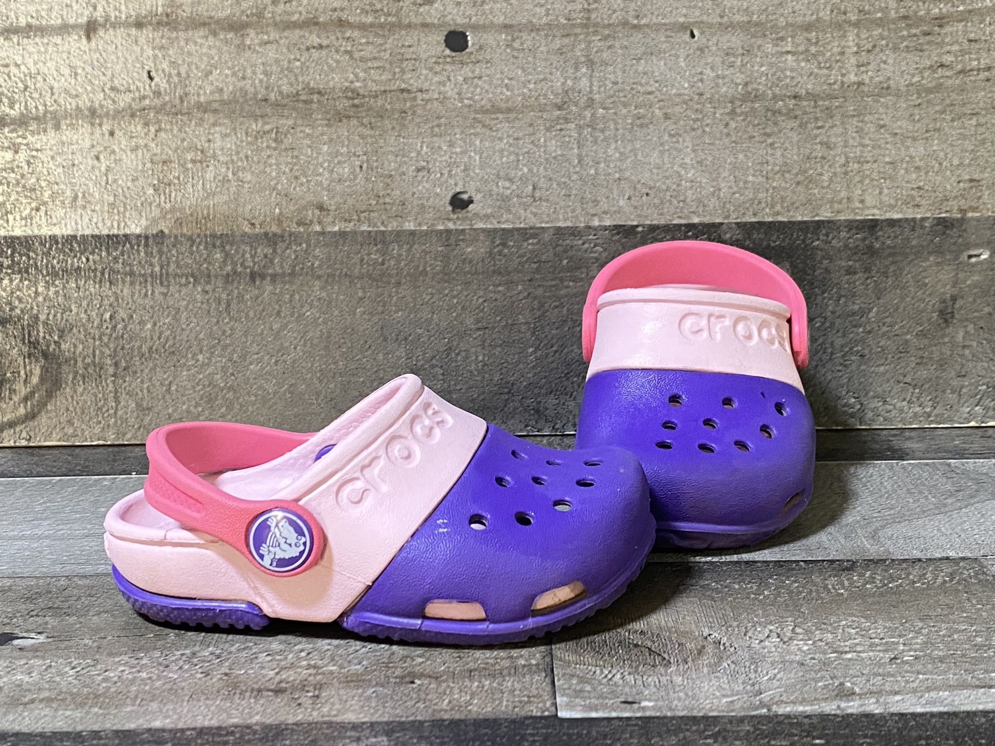 Nice Crocs Baby Girl Toddler Size C 5 Infant Sandals Pink & Purple for ...