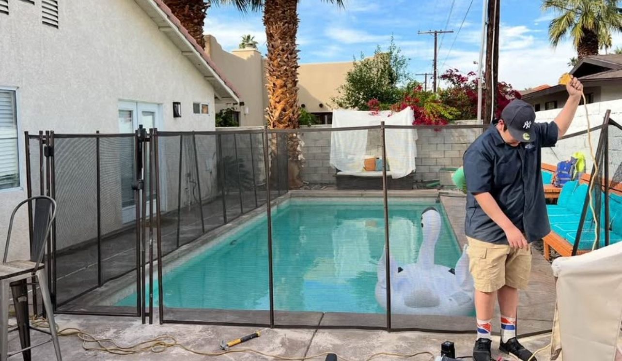 Removable Mesh Pool Fence - for Sale in Indio, CA - OfferUp