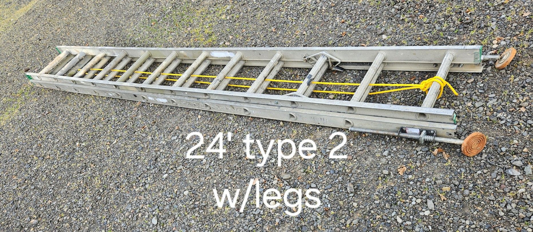 24 foot Werner aluminum ladder-type 2(225#)-w/spring loaded legs for ...