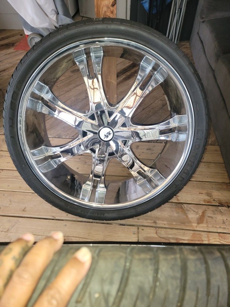 26 Inch Rims 6 Lug Universal 6x139.7 Chevy & 6x135 Ford On (4) Gd 305 ...