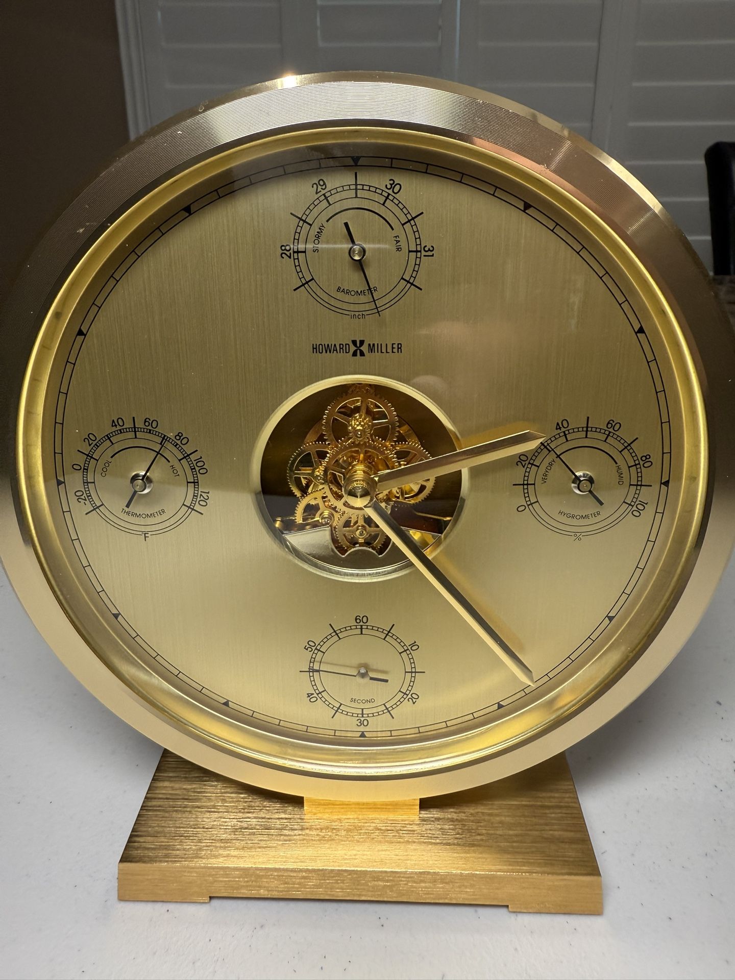 Howard Miller 4RG897 "Weather Station" Skeleton Clock With Barometer ...