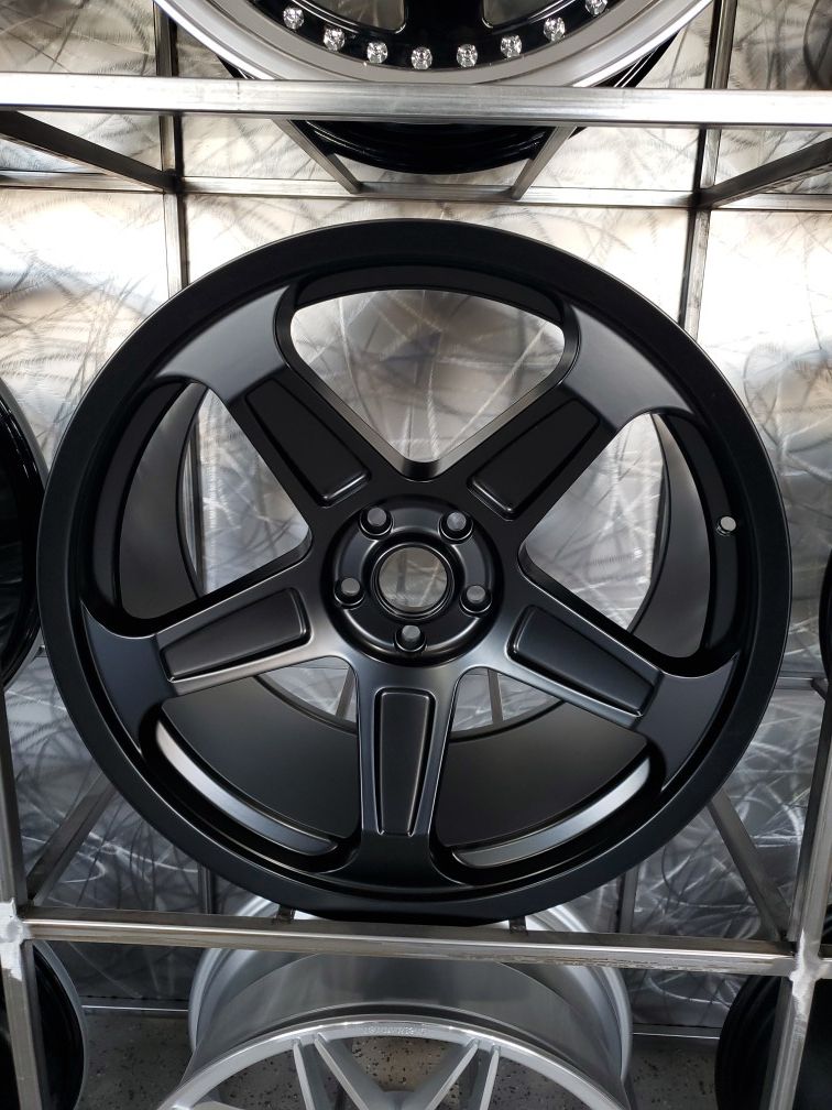 22x9 5x115 et20 satin matte black dodge demon wheels fits charger ...