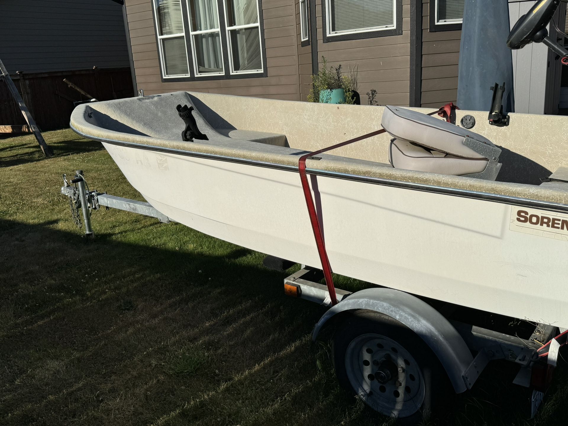 10’ Sorensen Fiberglass Boat – Includes Trailer, Trolling Motor ...