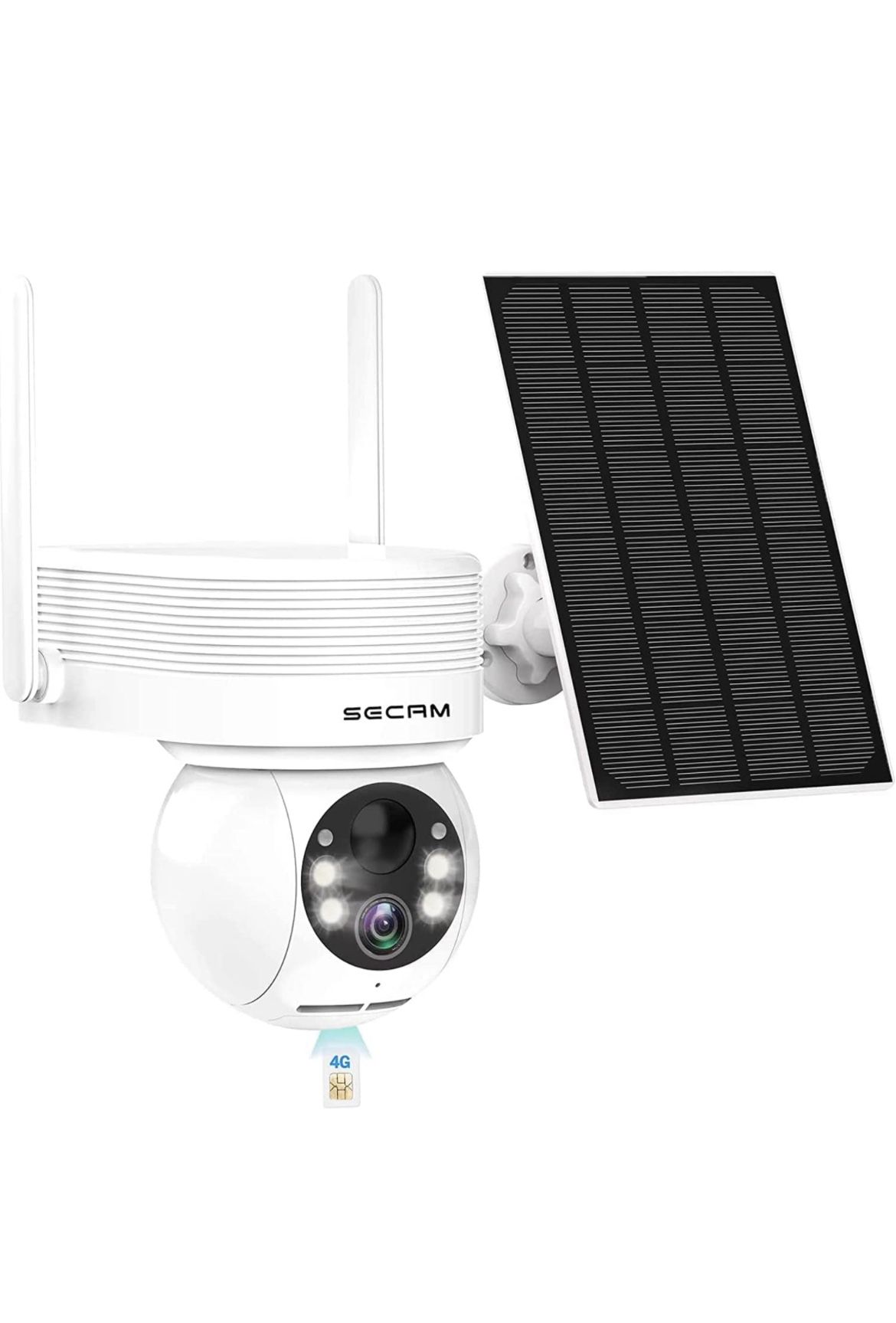 Secam 4G LTE Cellular Security Camera Wireless Outdoor with Solar Panel ...