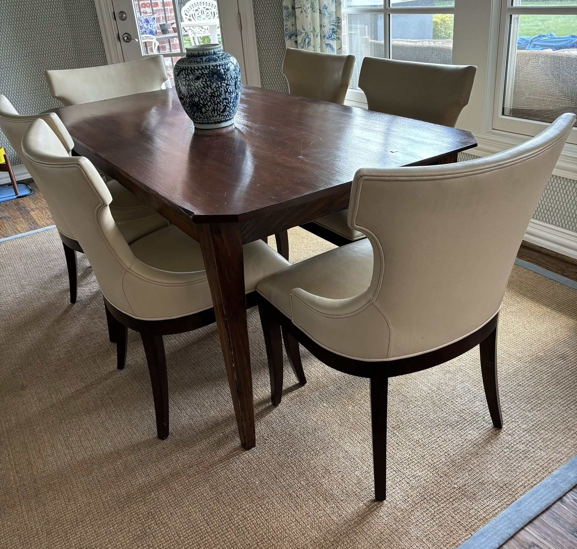 Custom Made Solid Pecan Dining Table & 6 Woodbridge Furniture Addison ...