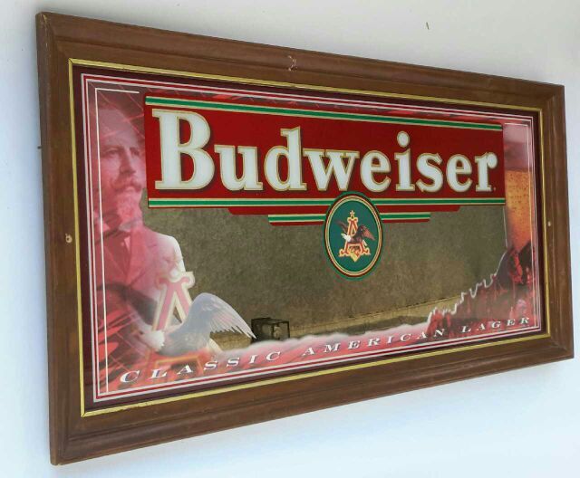 ANHEUSER-BUSCH LARGE MIRROR ADVERTISING -CLASSIC AMERICAN LAGER . . for ...