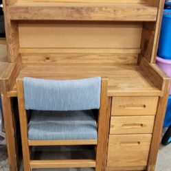 This End Up Wooden Desk With Lighted Hutch And Chair for Sale in Leesburg VA OfferUp