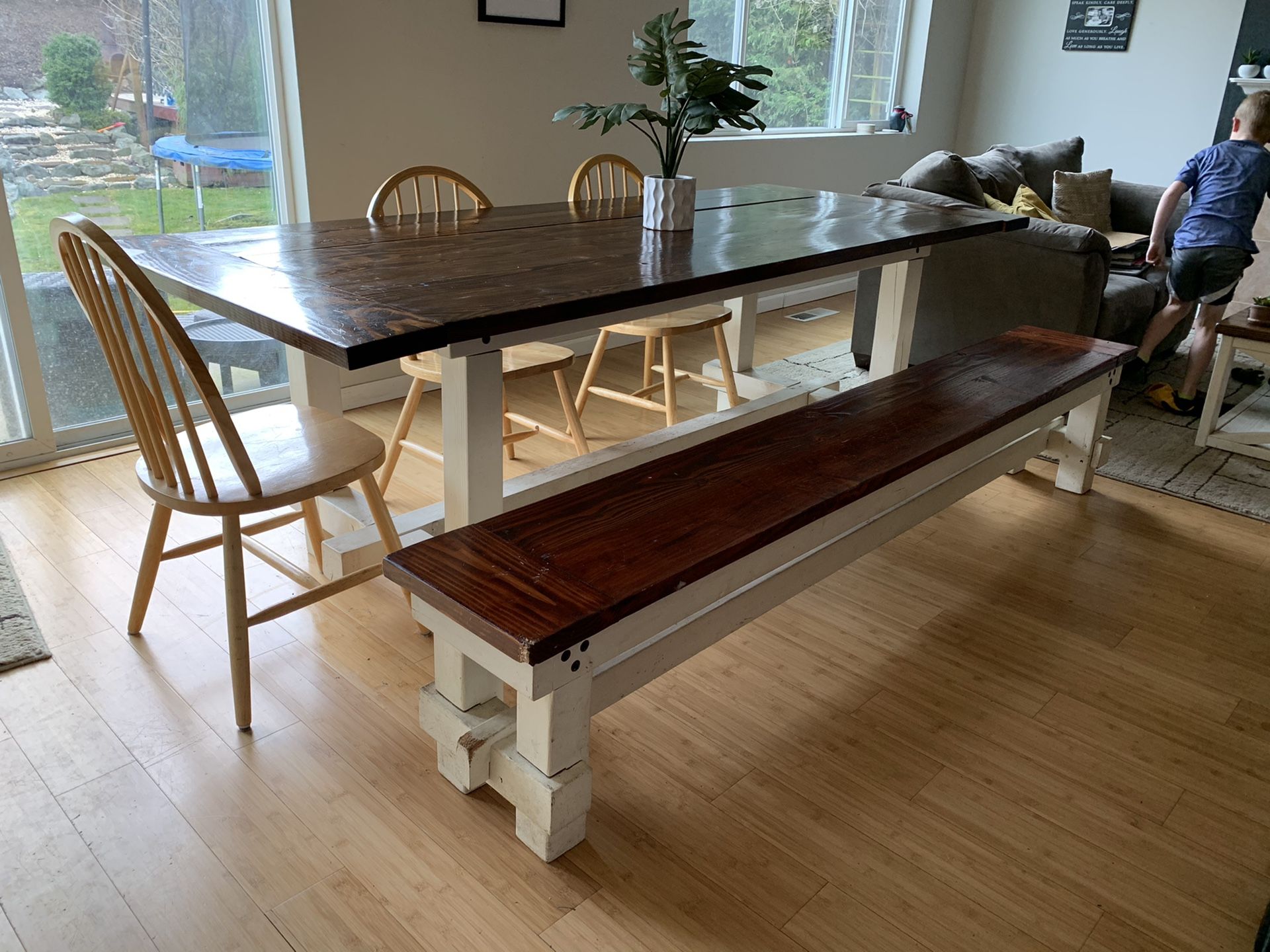 Custom Made Farm Table 8x4 with Bench & 3 Chairs for Sale in Lake ...