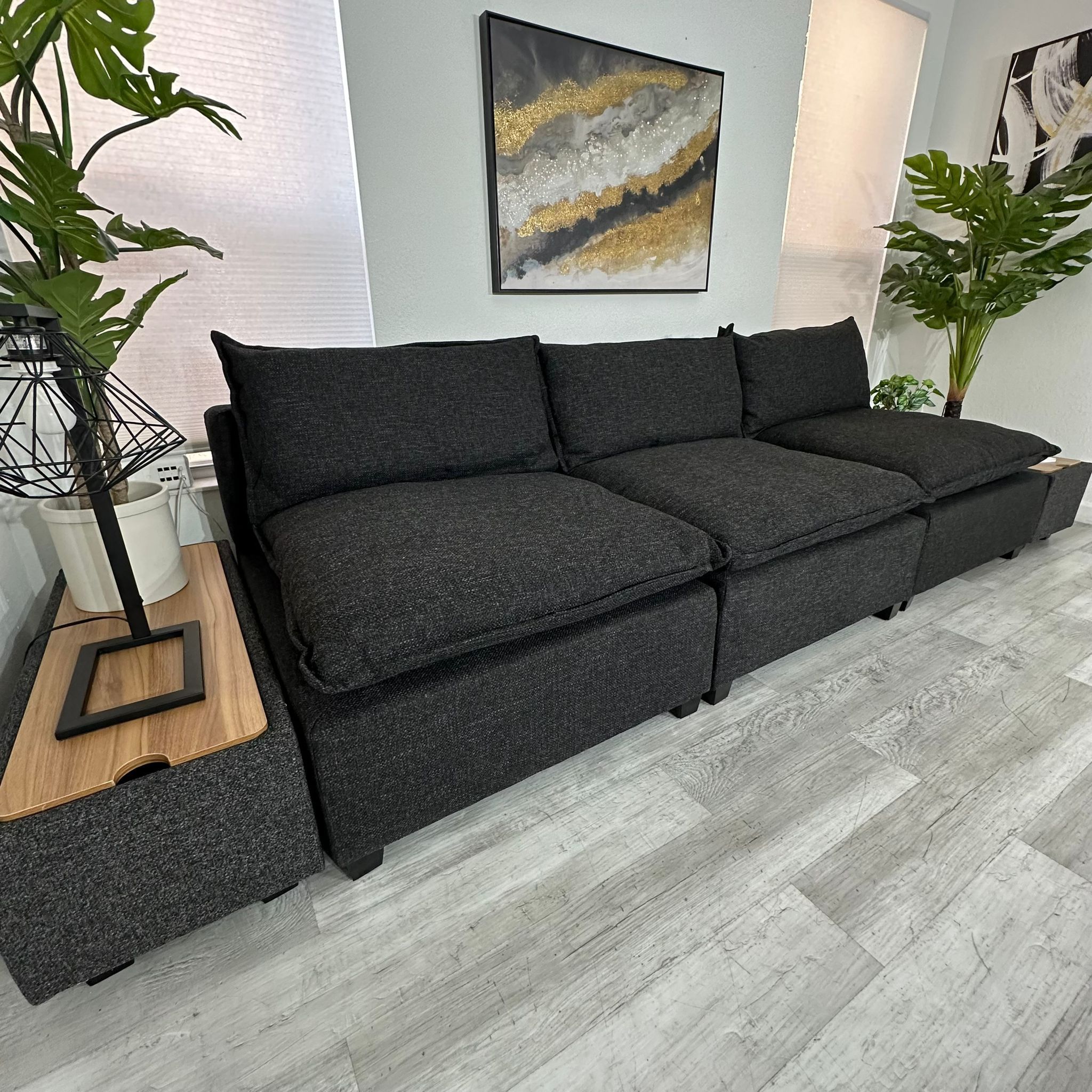 Sectional Modular Couch Dark Gray Fabric - FREE DELIVERY for Sale in ...