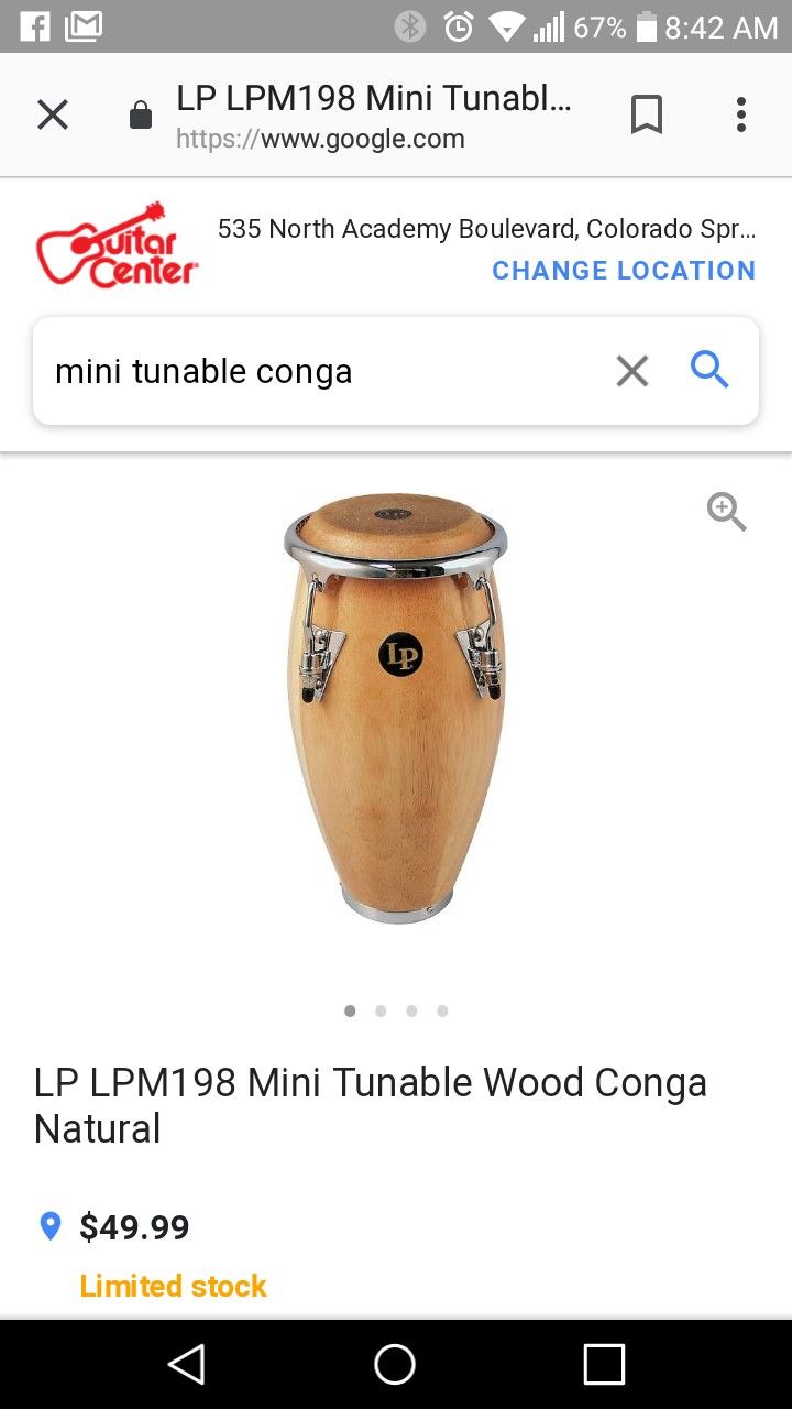 Natural Wood Finish Conga LP Latin Percussion LPM198-AW Natural Wood ...