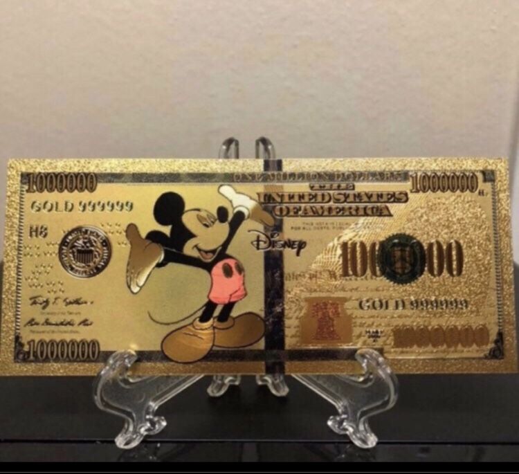 Mickey Mouse (Disney) 24k Gold Plated Banknote for Sale in Orlando, FL ...