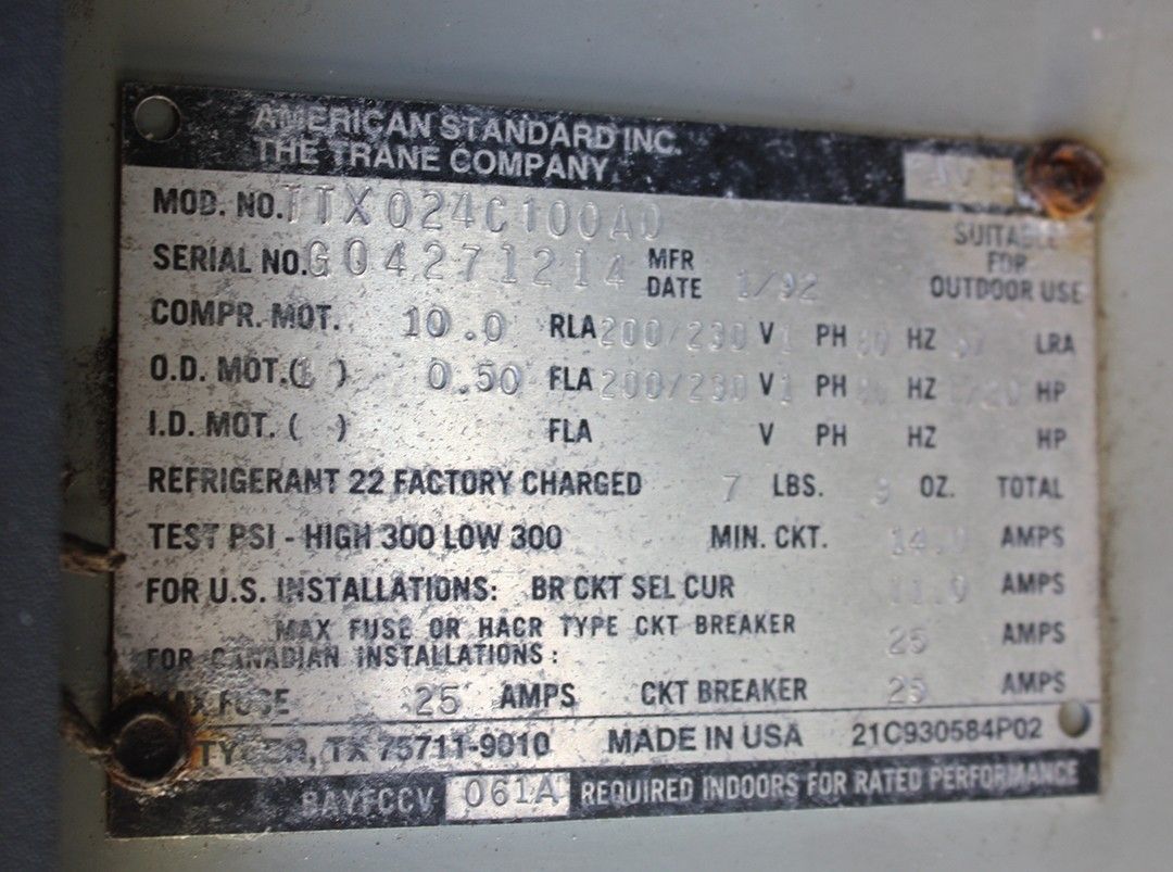TRANE XL-1200 Central Air Conditioning A/C System for Sale in West Palm ...