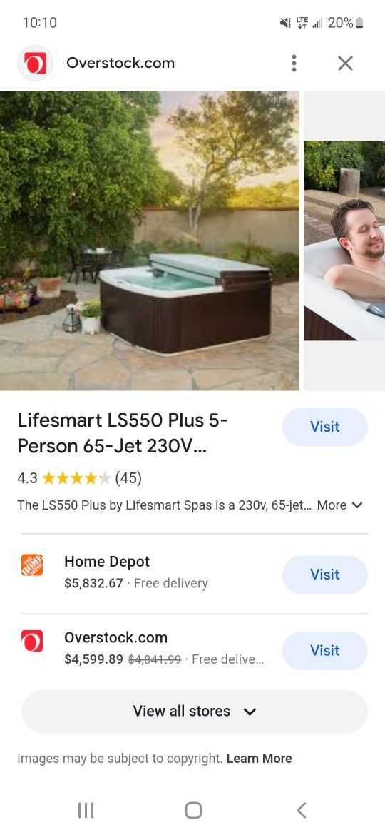 Lifesmart SPA HOT TUB LS550 PLUS 5 PERSONS for Sale in Converse, TX ...