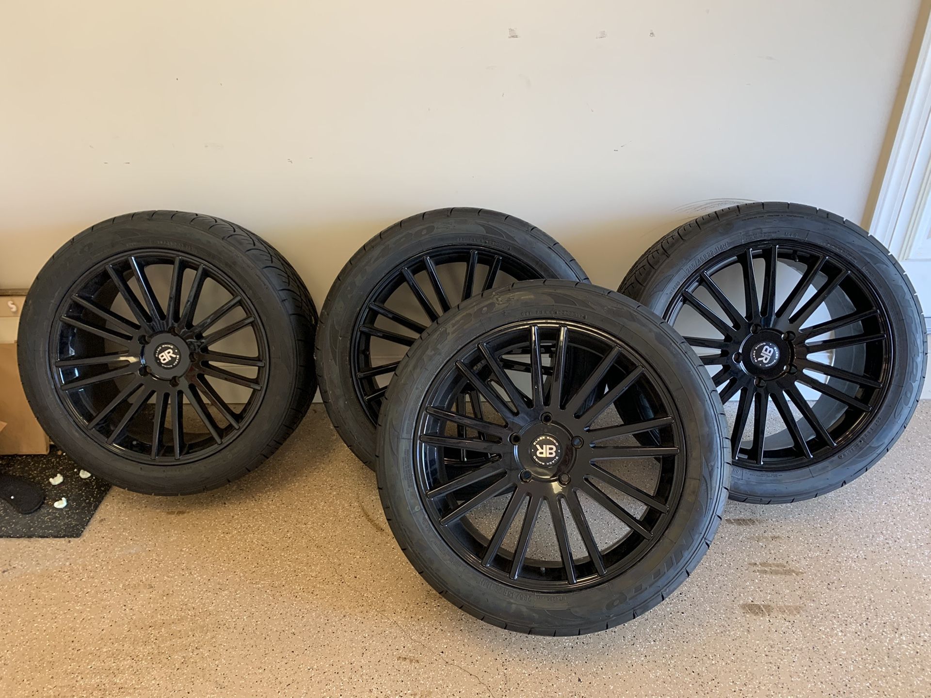 Black Rhino Kruger’s 22” wheels. Tires are Nitto NT420’s; 285/45 R22’s ...