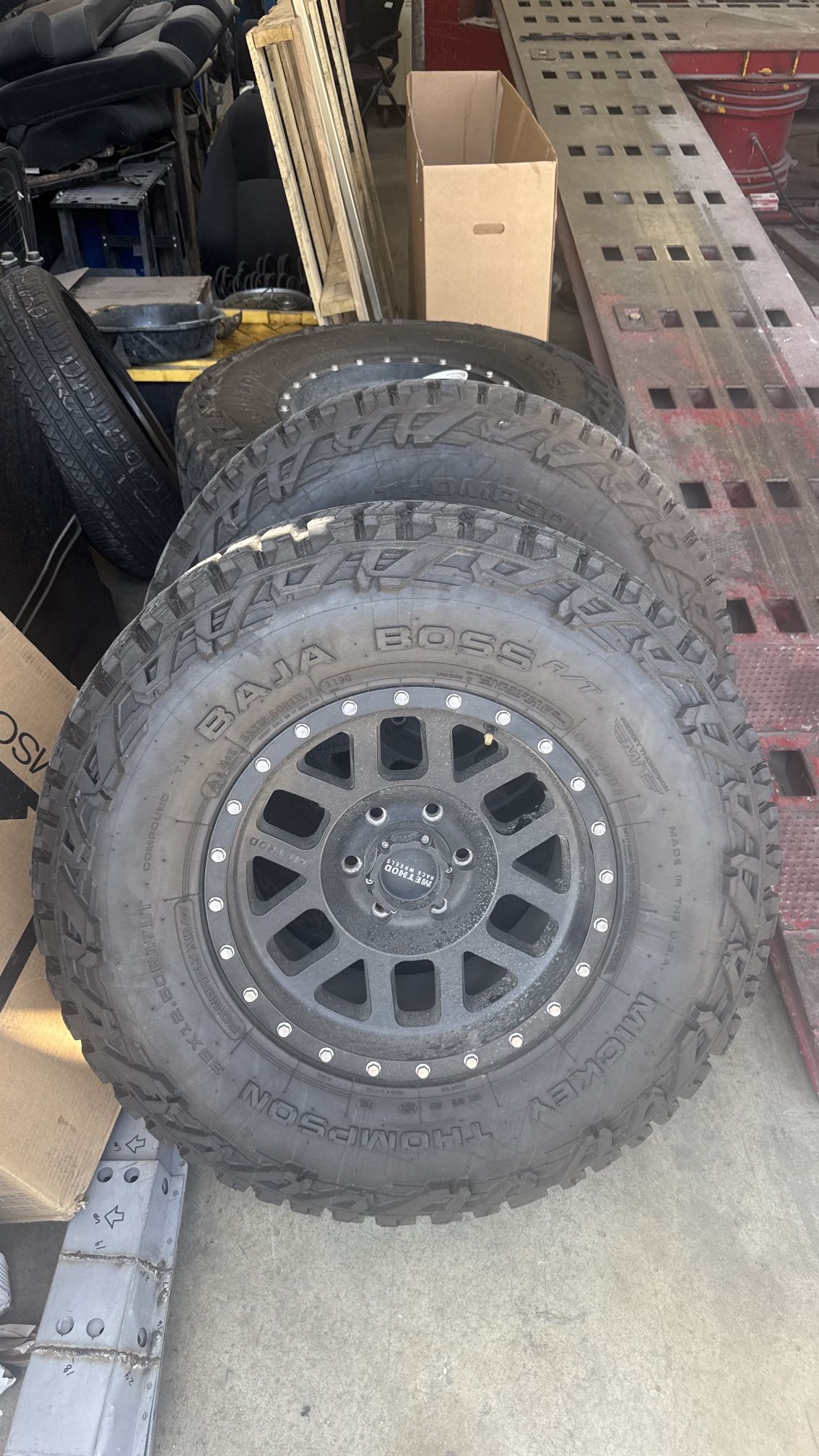 Method racing wheels MR306 Mesh 17x8.5 -12 Offset 6x135 Black Wheel & Mickey Thompson Baja boss ...