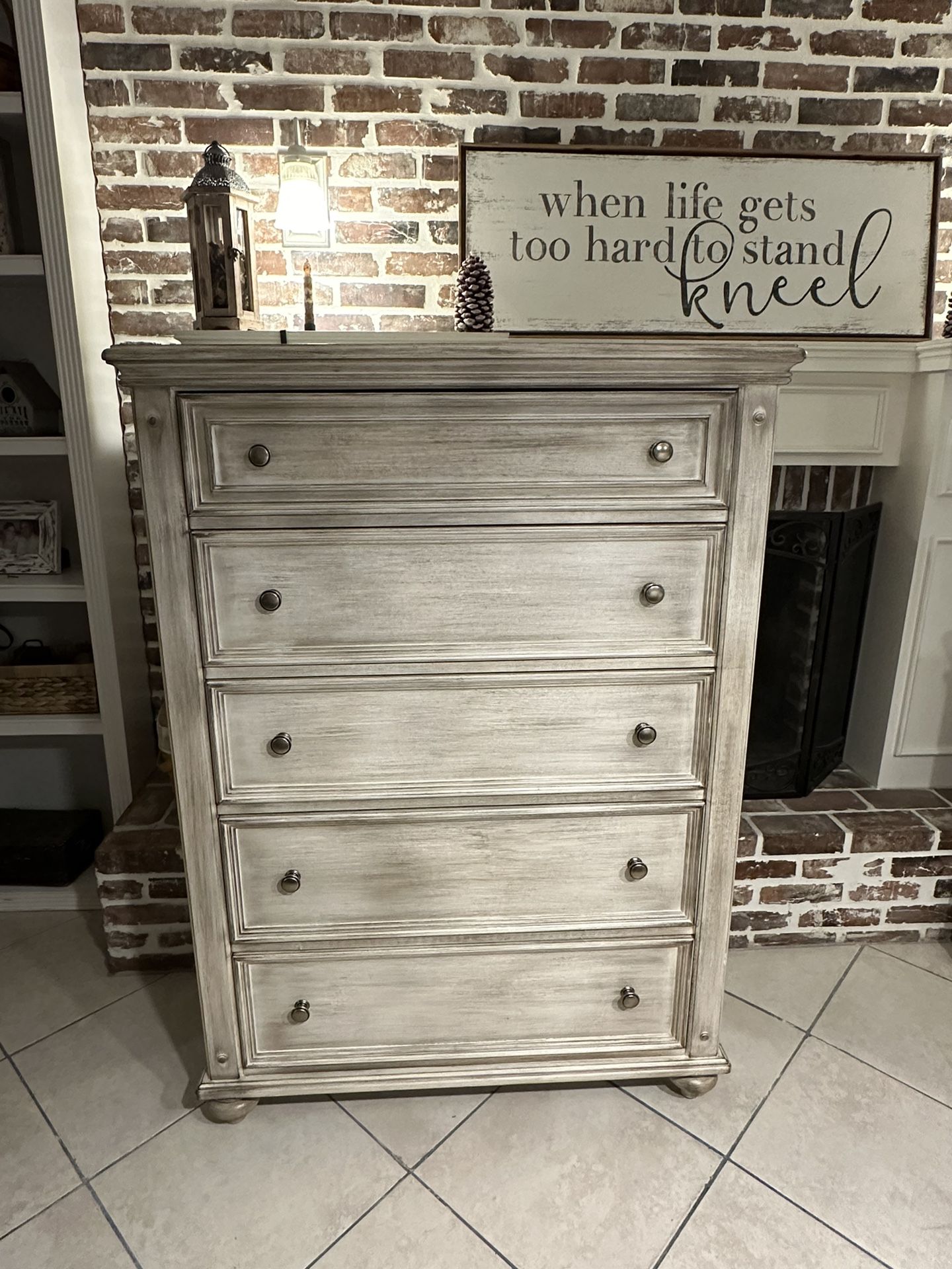 Beautiful Refinished Kevin Charles Tall Dresser / Chest of Drawers / 5 ...