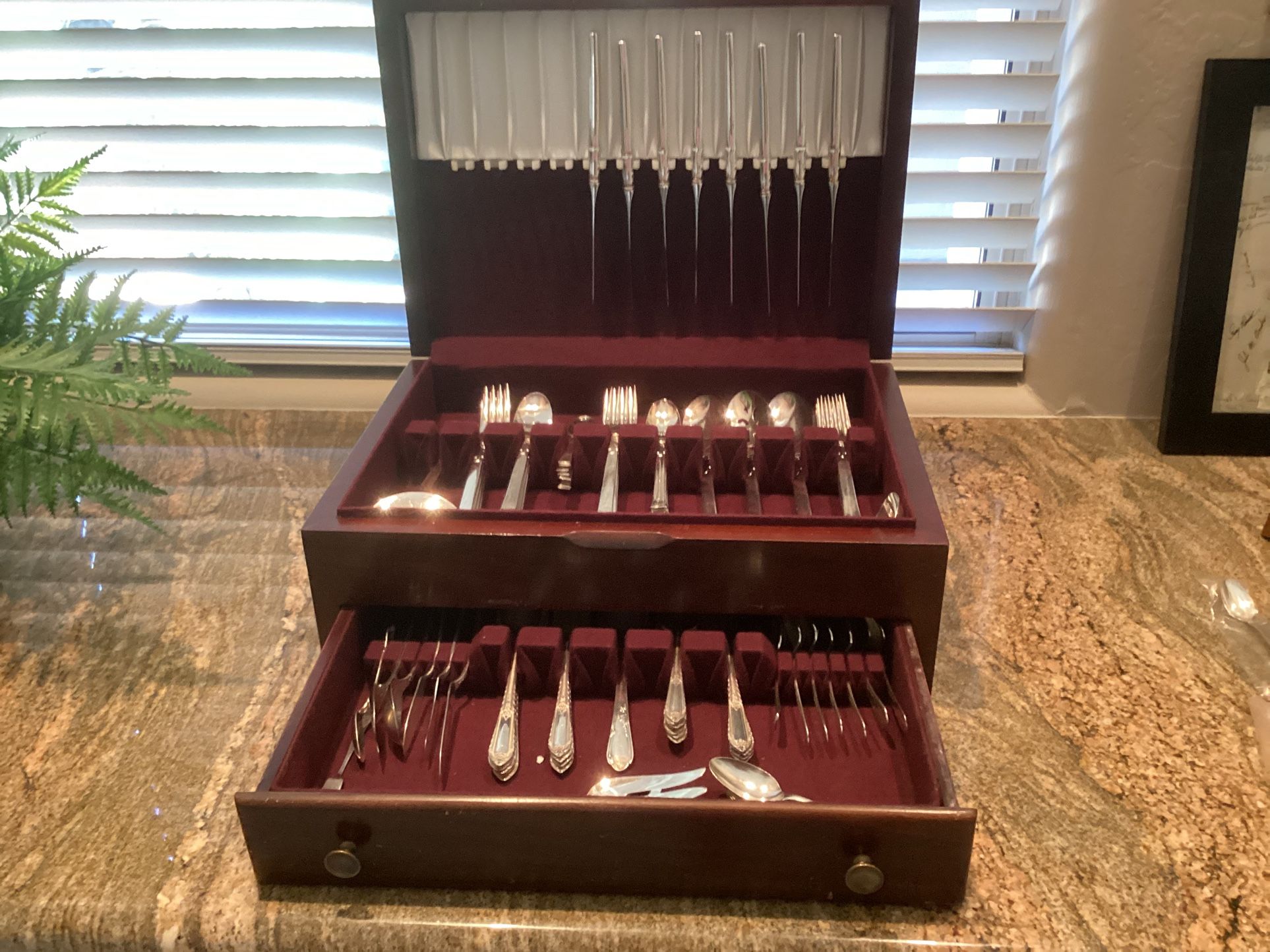Elegant Silverware Set With Wooden Case for Sale in Scottsdale, AZ ...
