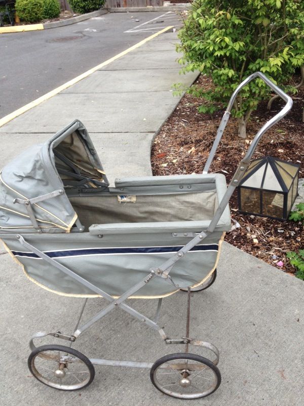 Vintage Welsh Easy Fold Baby Doll Carriage Buggy Stroller Metal Frame ...