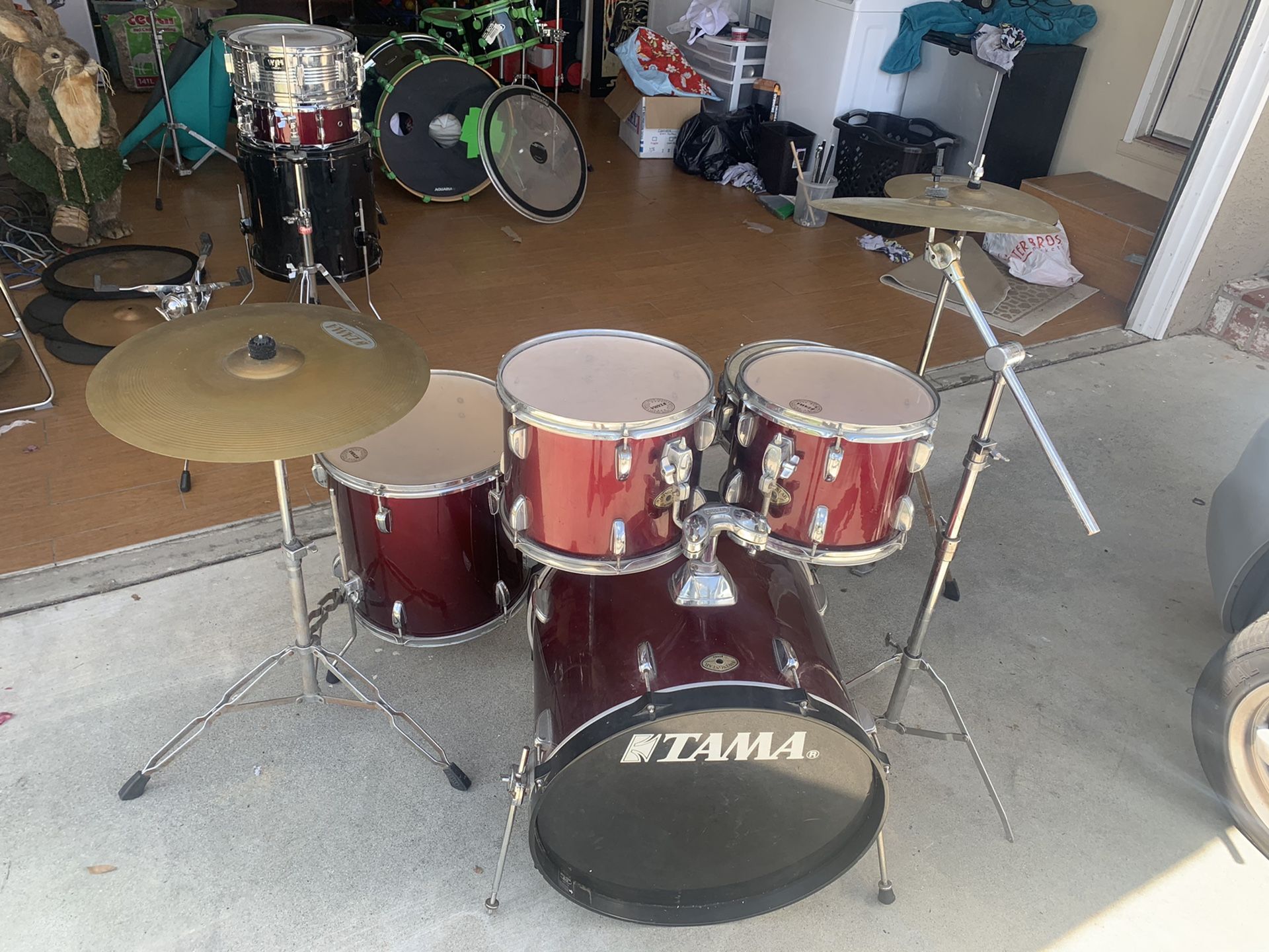 Tama Swingstar drum set with hardware and cymbals for Sale in Pomona ...