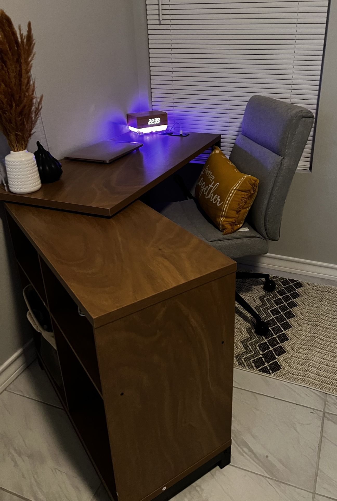 DESK ONLY /Cube Storage Desk With USB & Outlets/Adjustable OBO for Sale ...