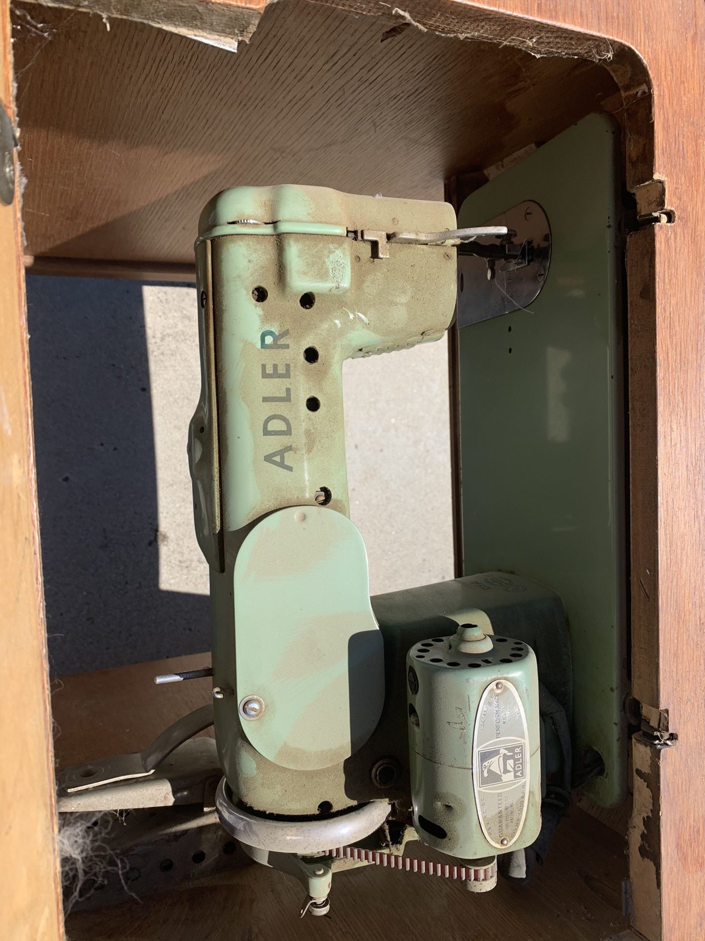 Adler sewing Machine with storage cabinet for Sale in Seattle, WA - OfferUp