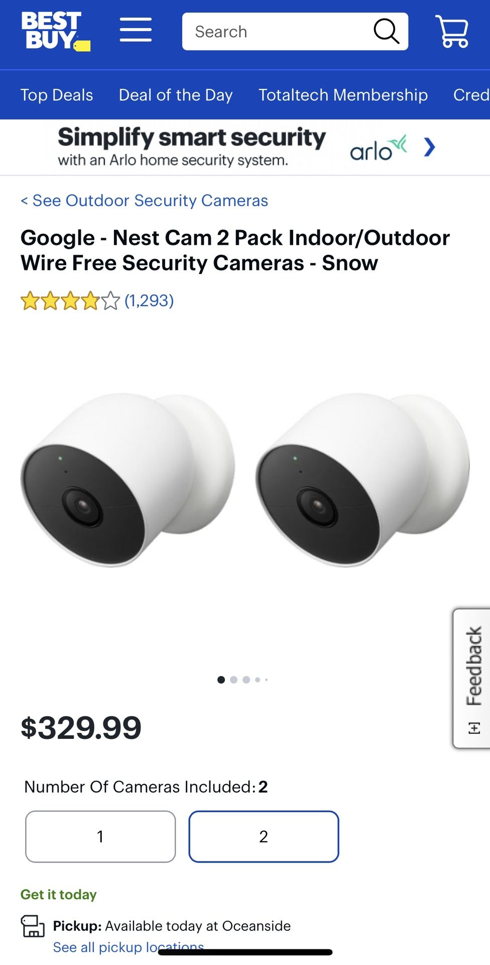2 Google Nest Security Cameras (Hardwired) for Sale in Carlsbad, CA ...