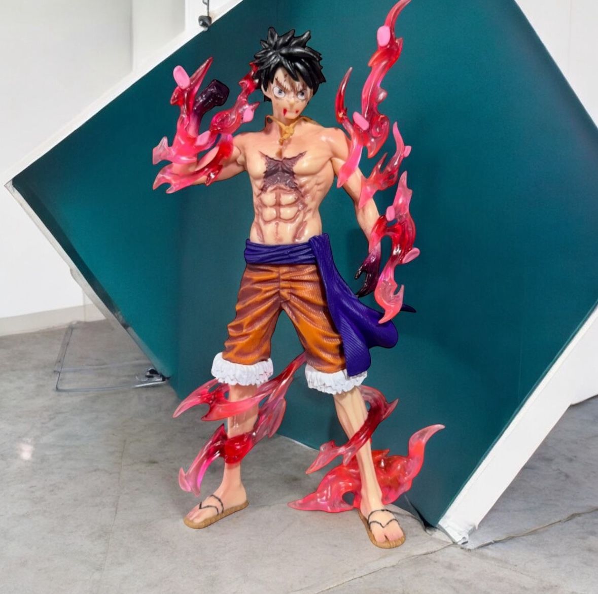 One Piece Monkey D. Luffy Flame Effect Anime Figure 9.5” PVC Statue for ...