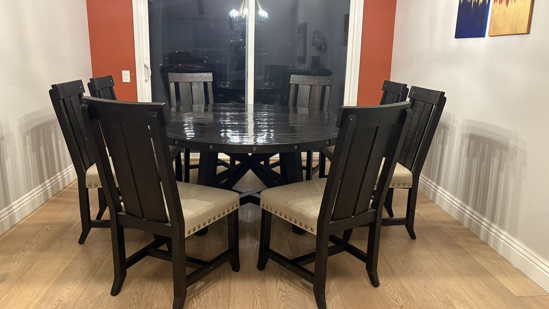 52x52-52x72 Extendable Dining Table Set with 8 chairs for Sale in ...