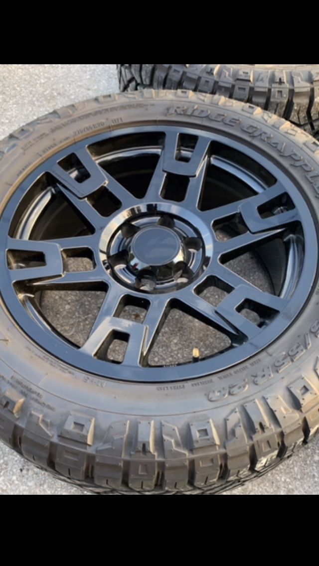 New 20” black TRD Rims And Tires 20 Wheels 20s Negros Rines y Llantas ...