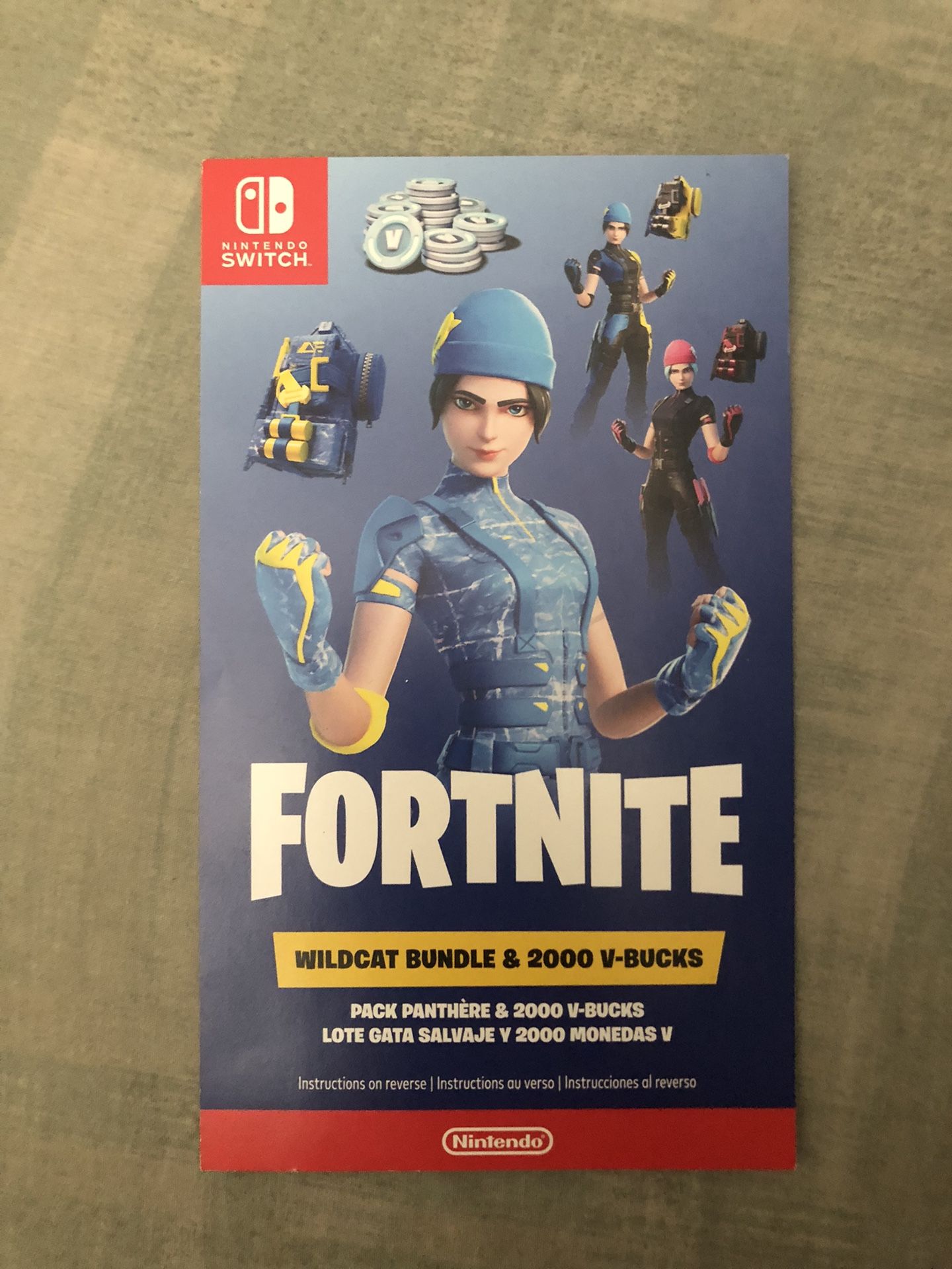 Fortnite Wild Cat Bundle & 2000 V-Bucks (Nintendo switch) for Sale in ...