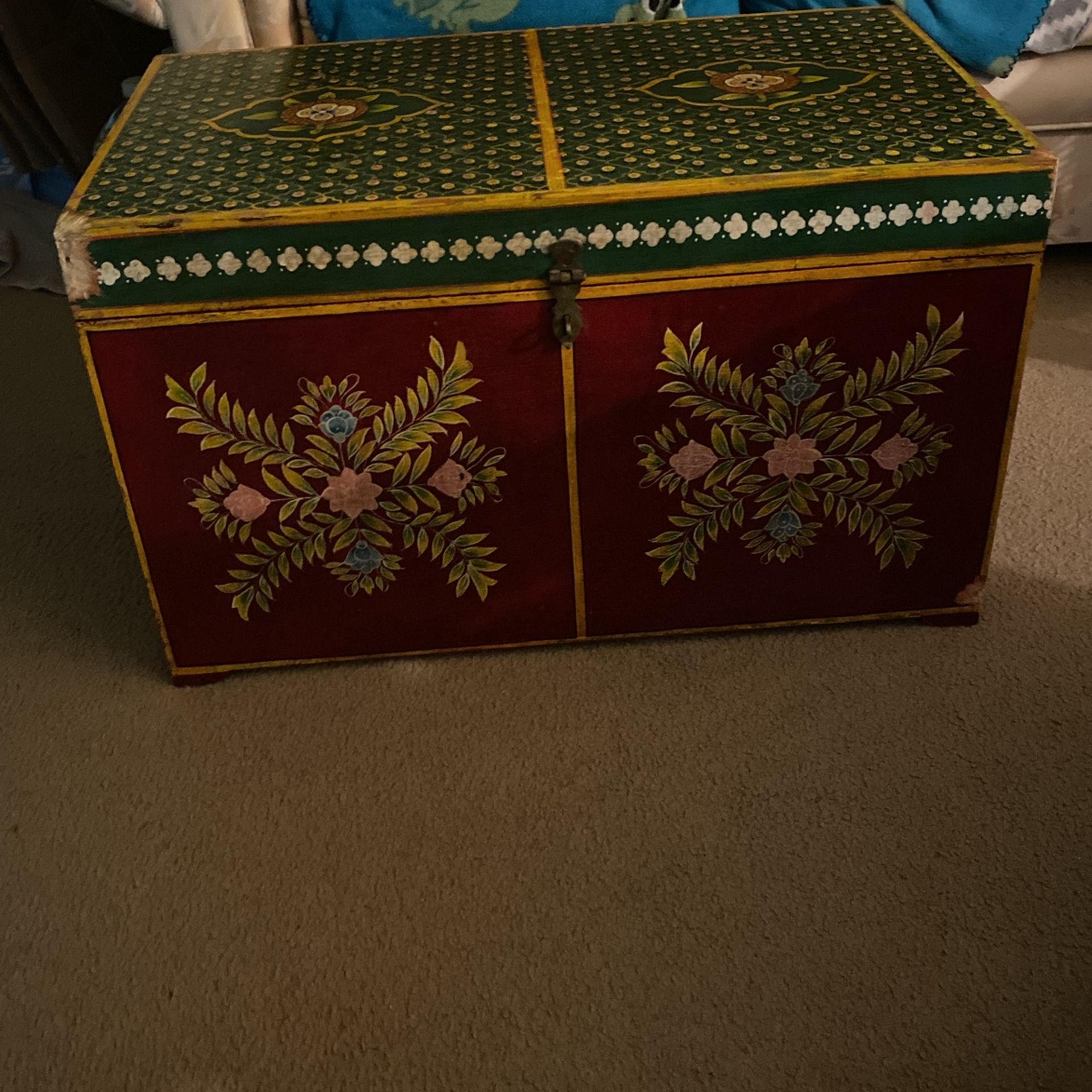 Beautiful hand painted wood chest for Sale in Battle Ground, WA - OfferUp