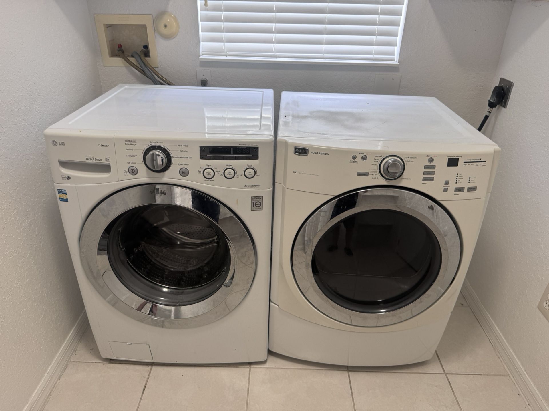 LG Steam Front Load Washer & Maytag 4000 Series Dryer Set for Sale in ...