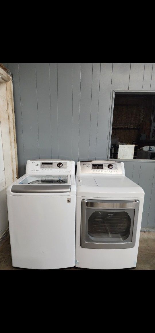 SET WASHER AND DRYER LG XL CAPACITY GOOD CONDITION BOTH ELECTRIC LARGE ...