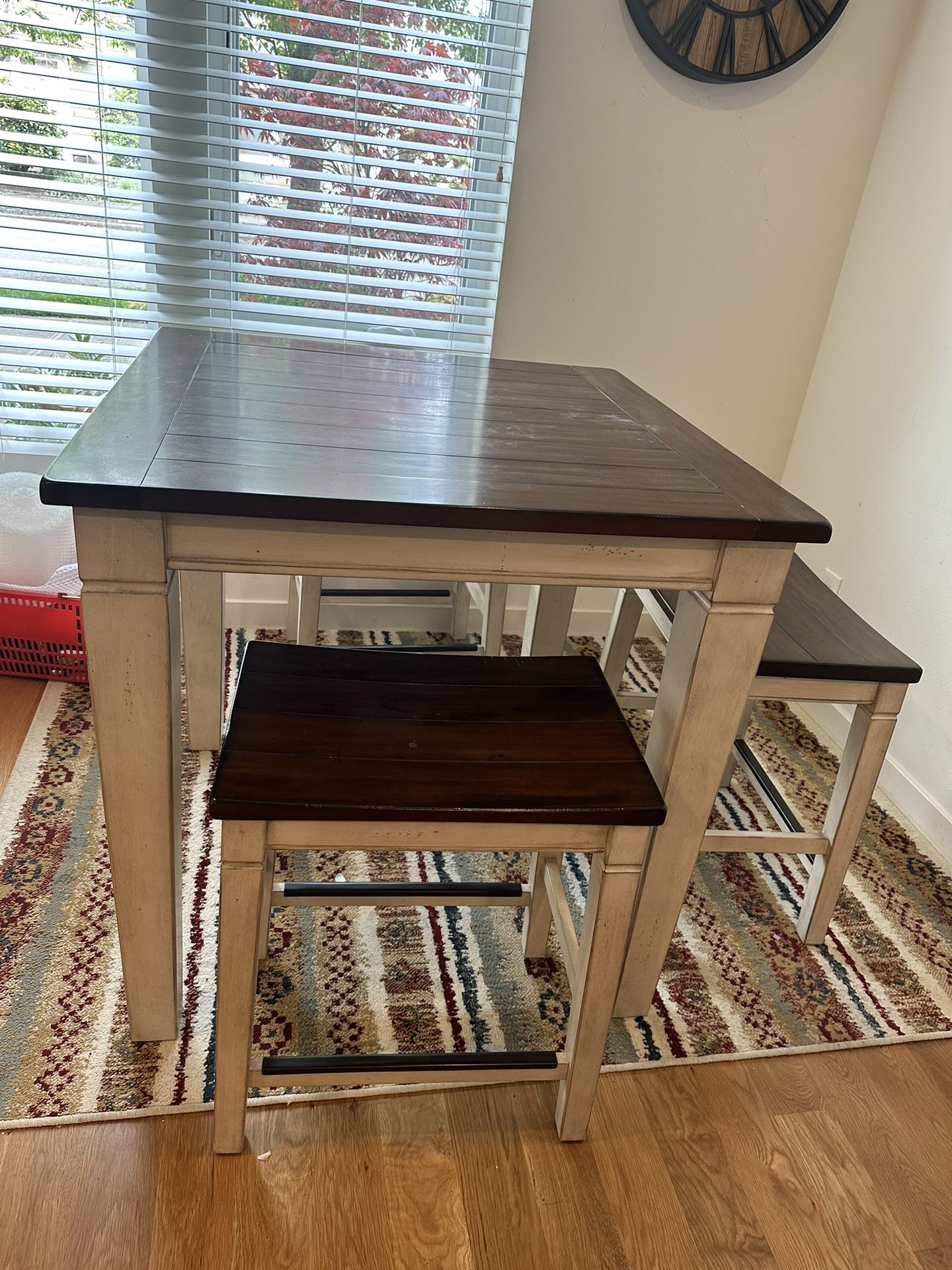 Counter Height Dining Set With 4 Saddle Stools for Sale in Seattle, WA ...