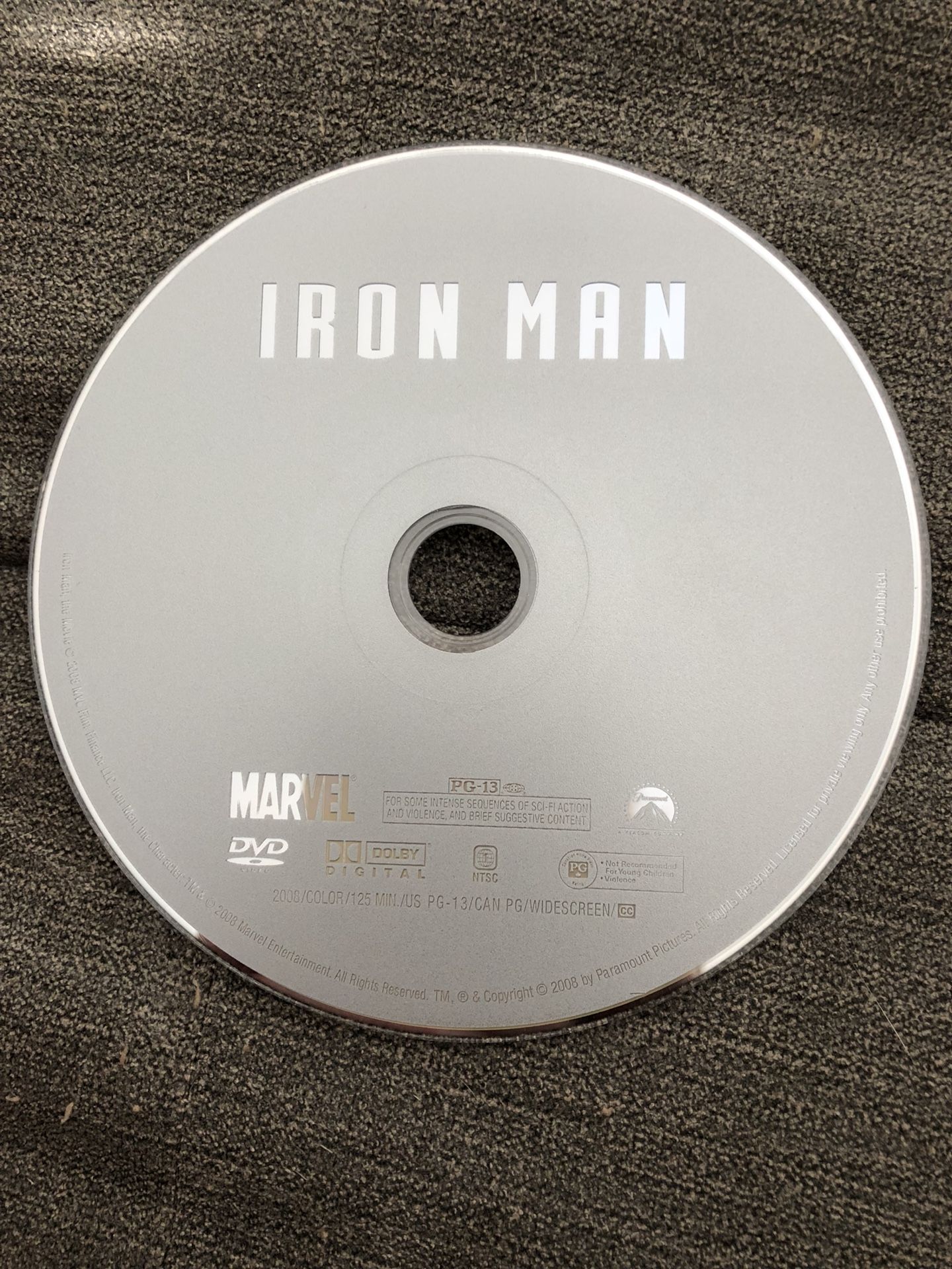 Iron Man 2008 Dvd Disc