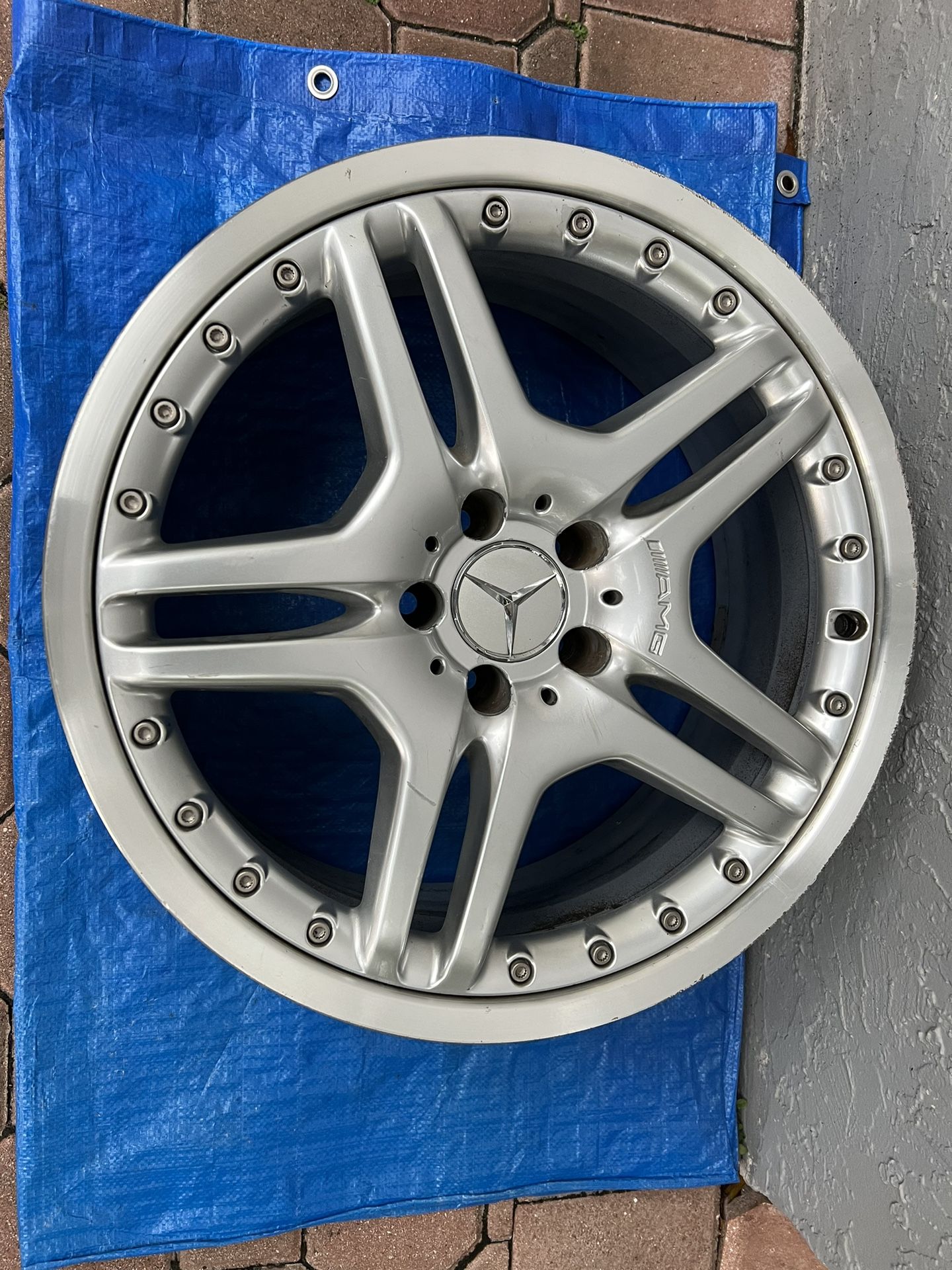 1 Mercedes Benz 19” AMG Original Two Piece Wheel Rim S65 SL55 CL65 SL65 ...