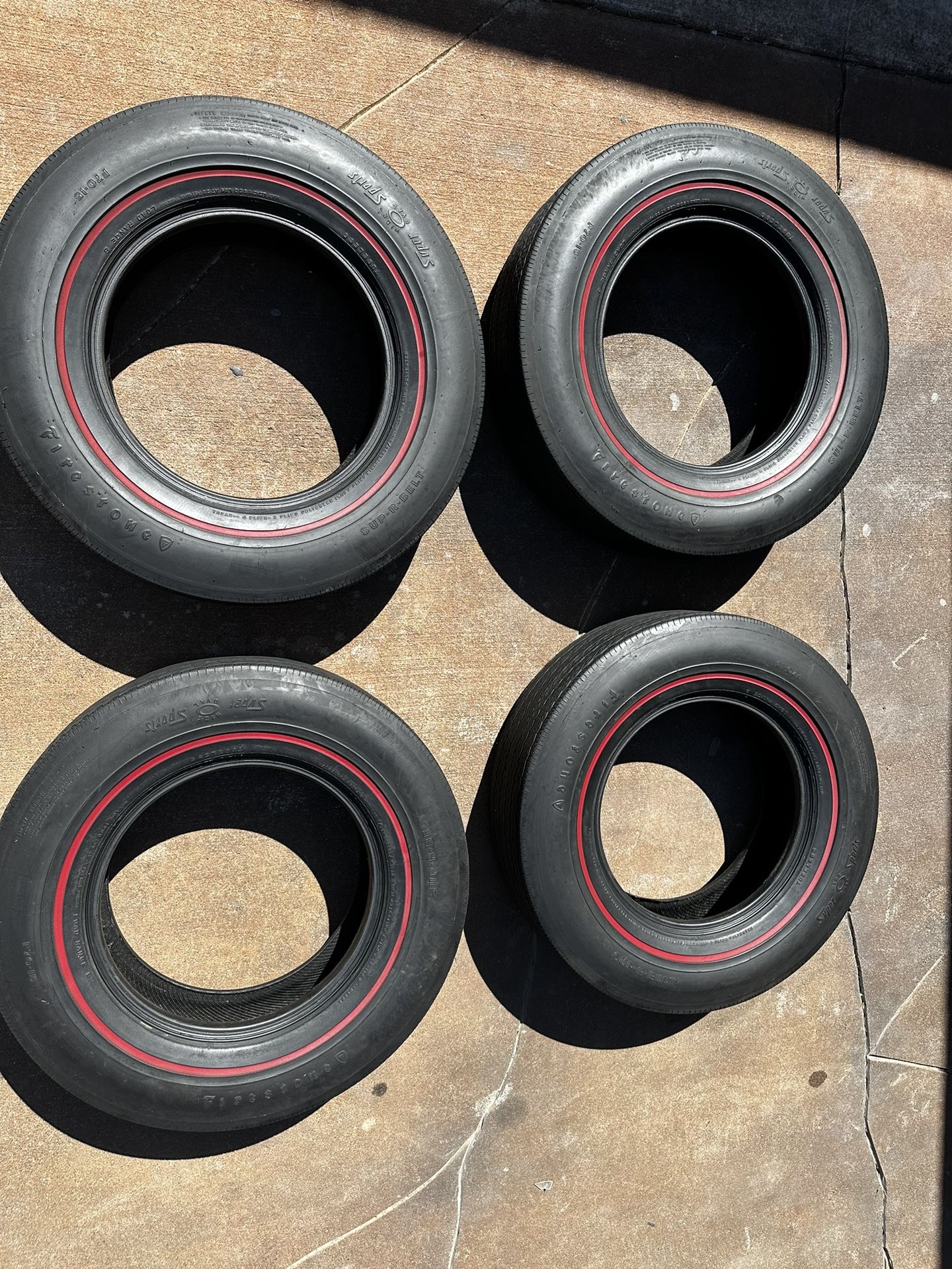 Firestone Redline Redlines Wide Oval F7015 Tires 15” Inch Set Of 4 for ...