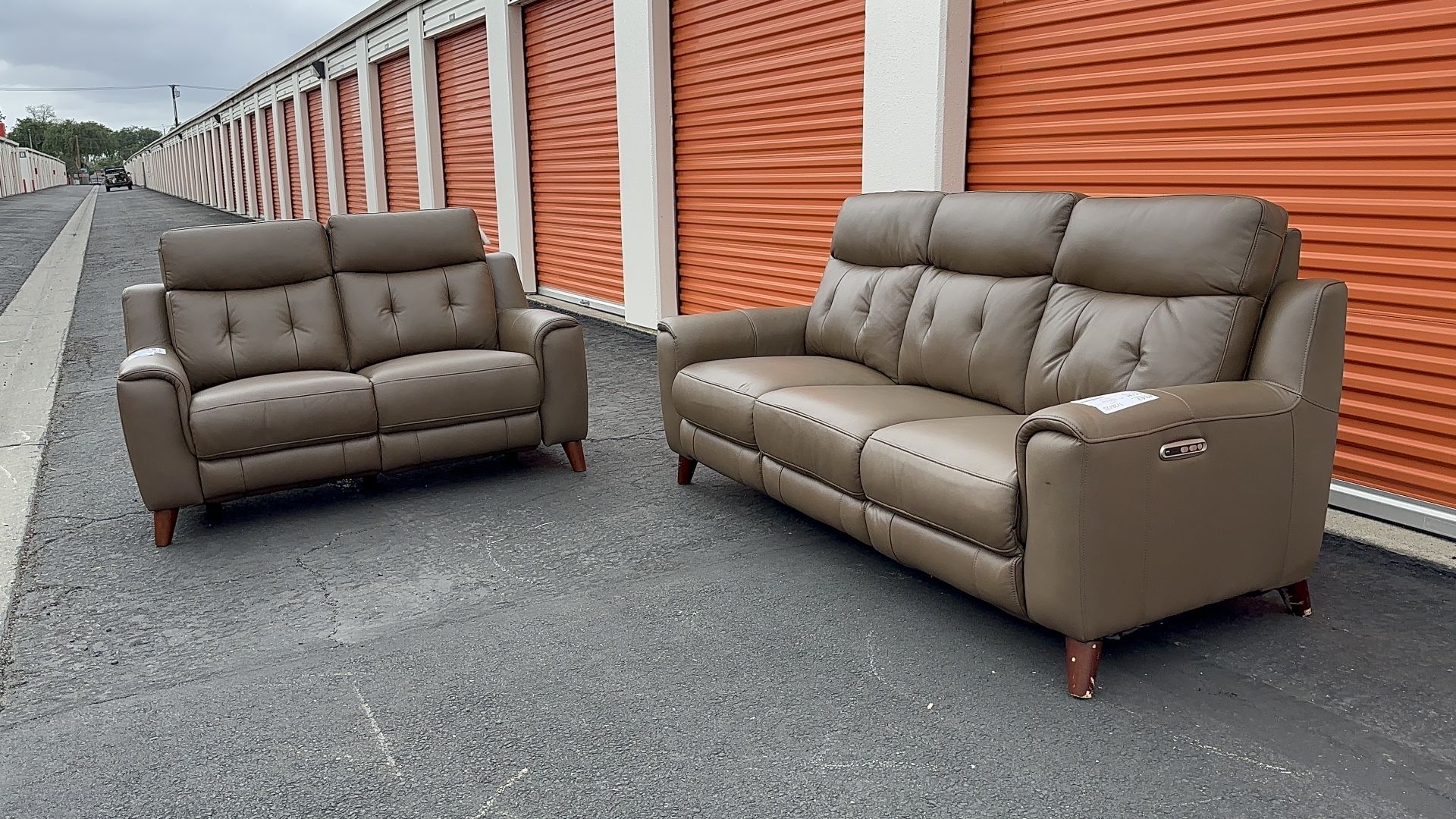 2 Piece Leather Reclining Sofa Set | Baci Living Room