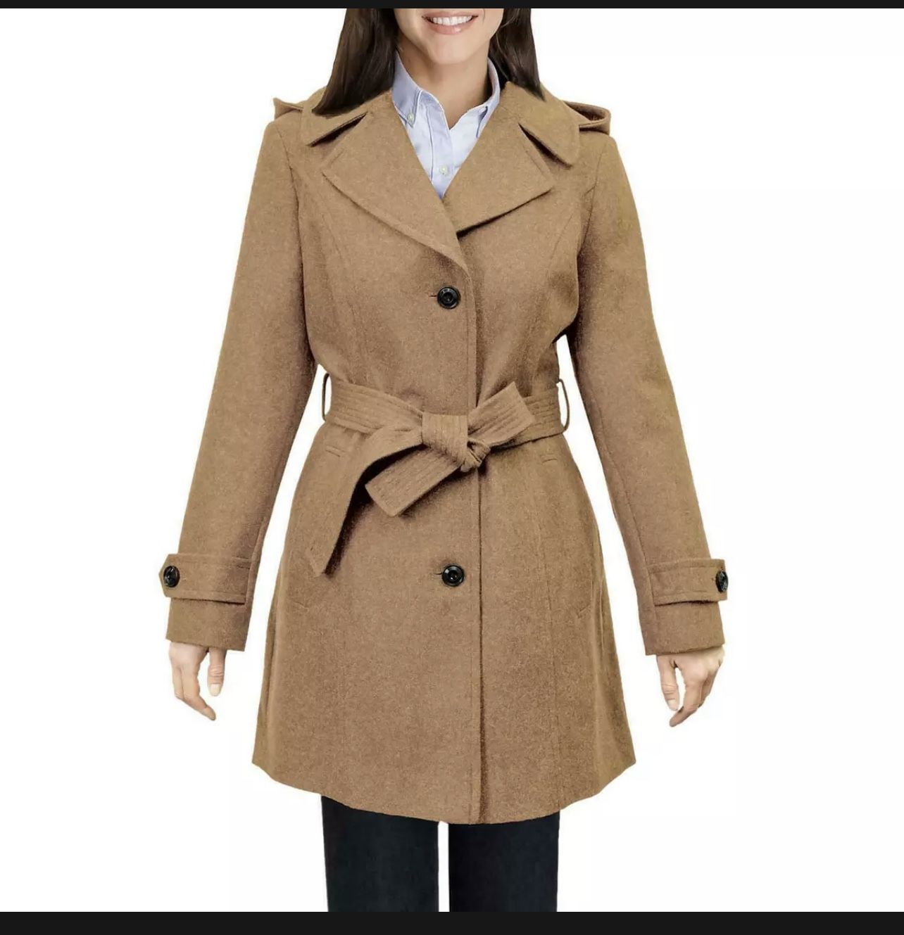 Belted Camel Peacoat