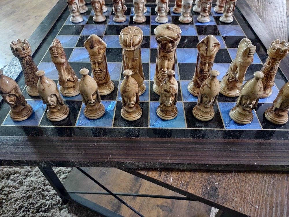 Vintage Chess Board Butterfly Wings Brazil Morpho with vintage hand ...