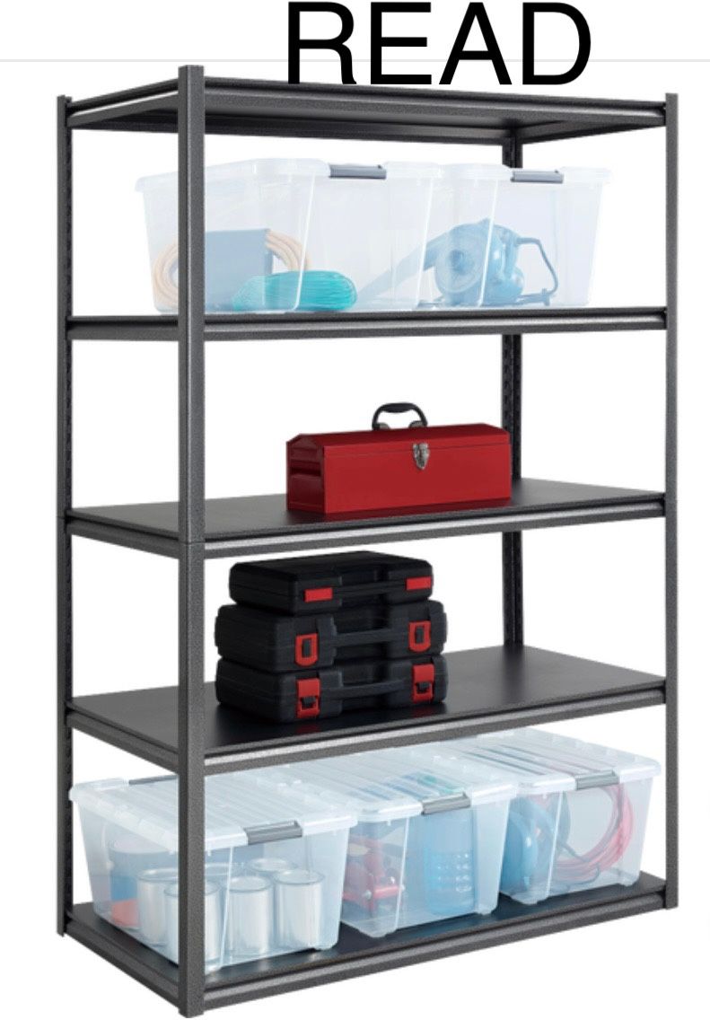 Gorilla 5-Shelf Heavy Duty Z-Beam Steel Shelving Unit, 48"W x 24"D x 72 ...