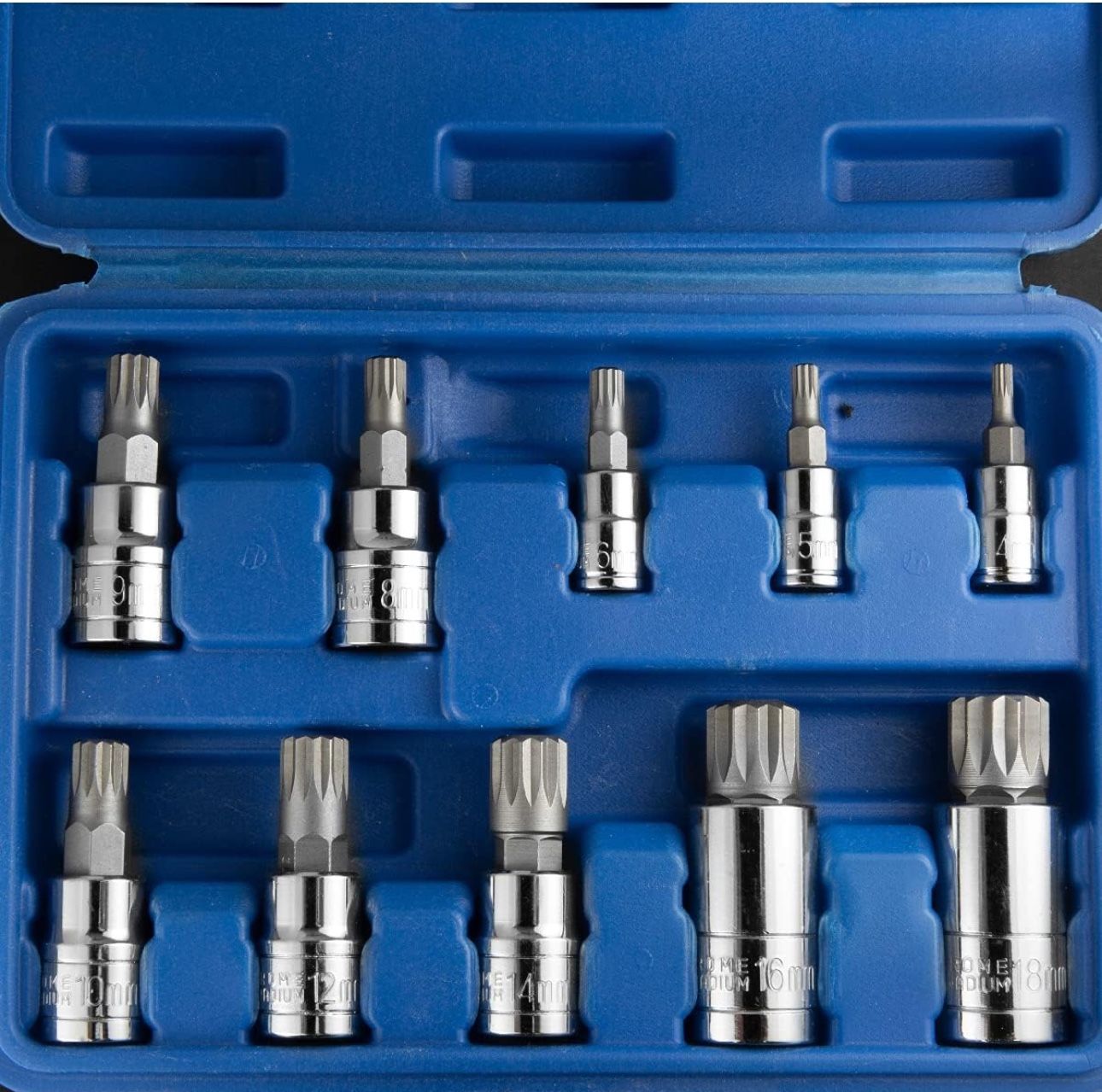10 Pieces Triple Square Spline Bit Socket Set XZN, Tamper Proof, 1/2" 3 ...